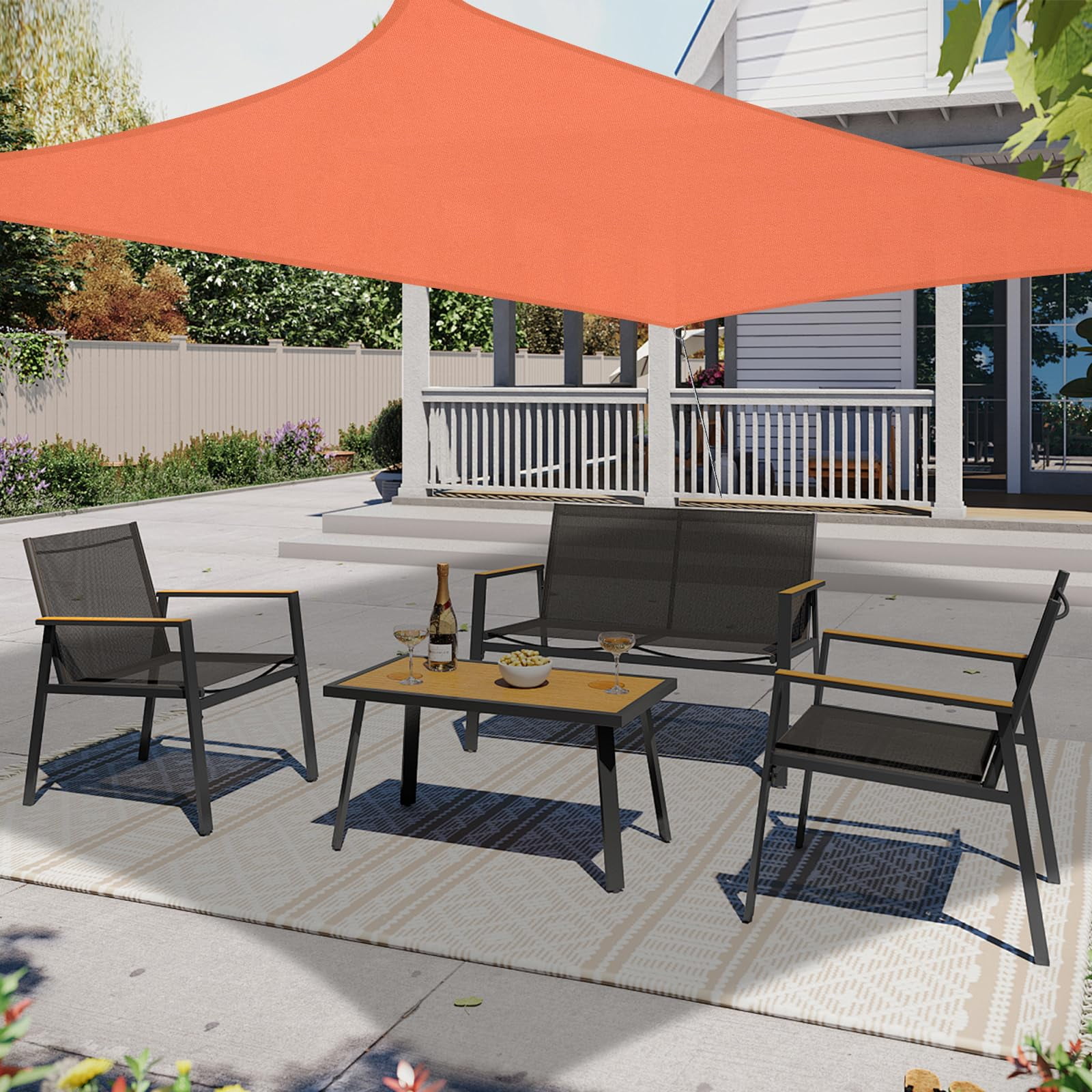 10' x 13' Sun Shade Sail, Rectangle Waterproof Canopy Awning UV Block ...