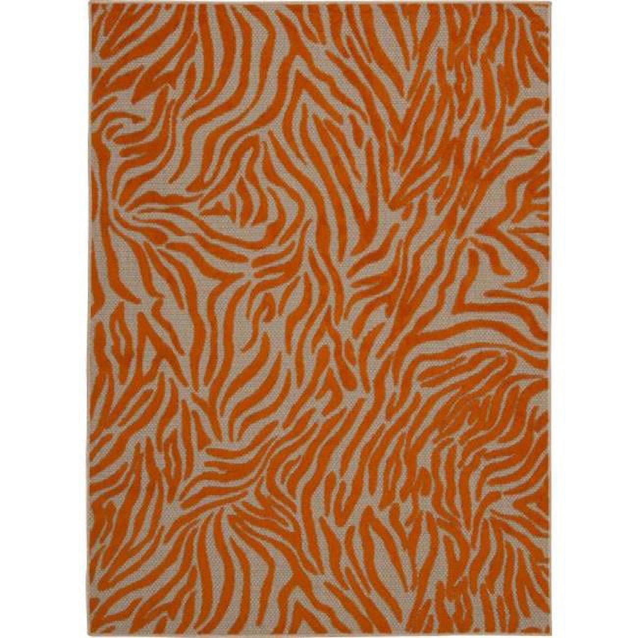 10 x 13 ft. Orange Abstract Non Skid Indoor & Outdoor Rectangle Area ...