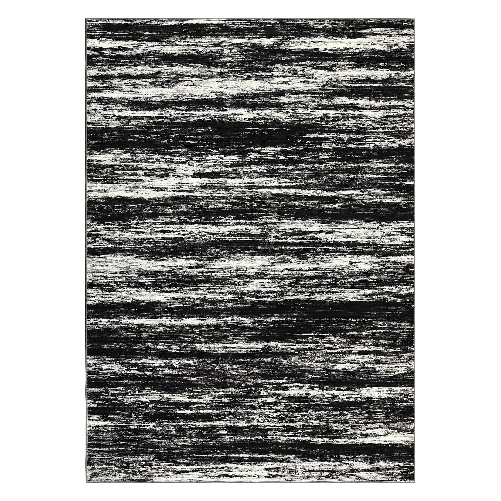 10 x 13 ft Polyester Black Grey Rectangular Living Room Bedroom Dining ...