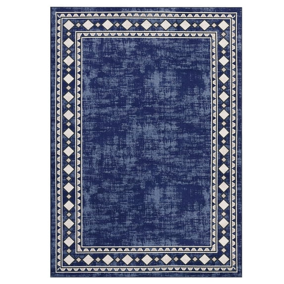 10 x 13 ft Polyester Blue Rectangular Living Room Bedroom Dining Room ...