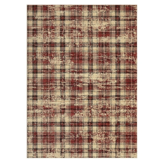 10 x 13 ft Polyester Red Rectangular Living Room Bedroom Dining Room ...