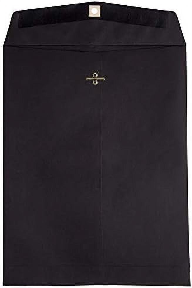 10 x 13 open end catalog envelopes with clasp closure - smooth black ...