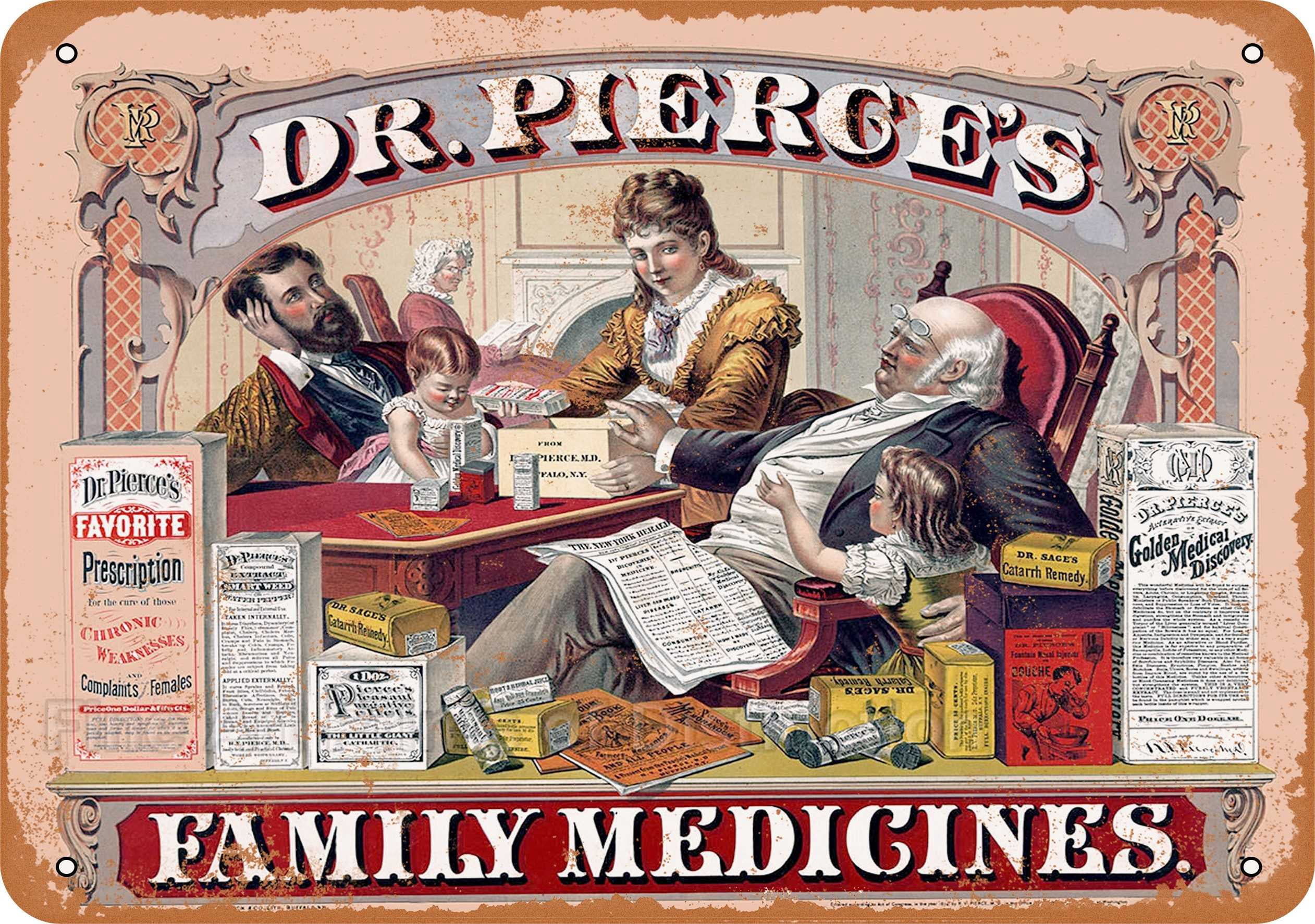 10 x 14 METAL SIGN - 1874 Dr. Pierce's Family Medicine - Vintage Rusty ...