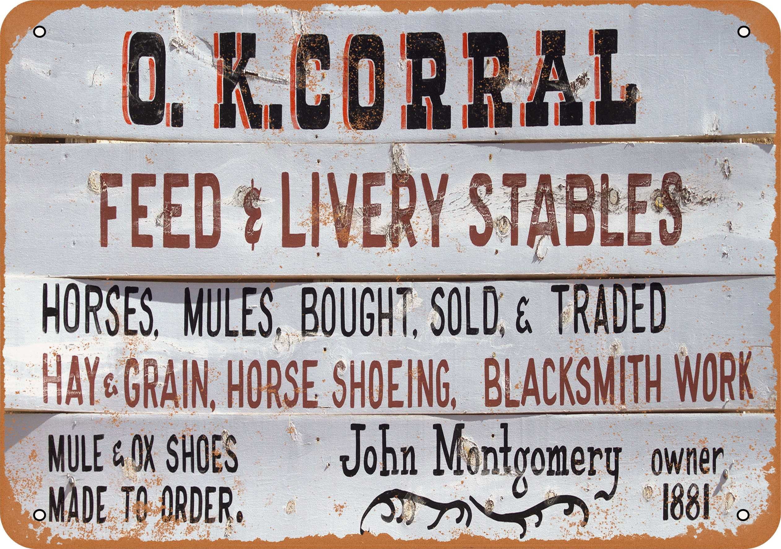 10 x 14 METAL SIGN - 1881 OK Corral - Vintage Rusty Look - Walmart.com
