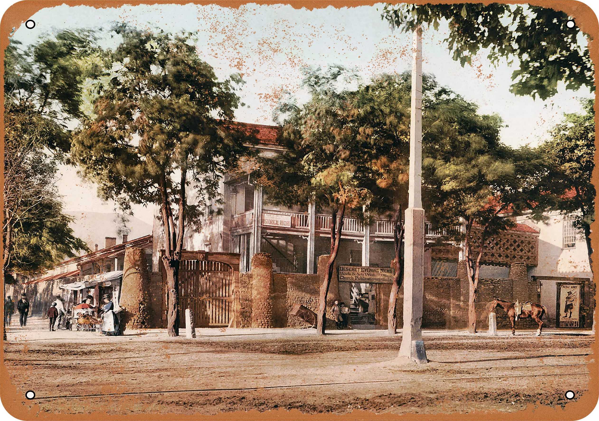 10 x 14 METAL SIGN - 1899 Old Tithing House Salt Lake City - Vintage ...