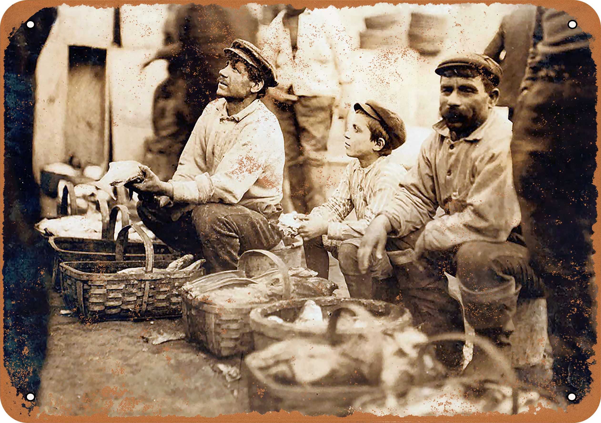 10 x 14 METAL SIGN - 1909 Fish Sellers Boston - Vintage Rusty Look ...