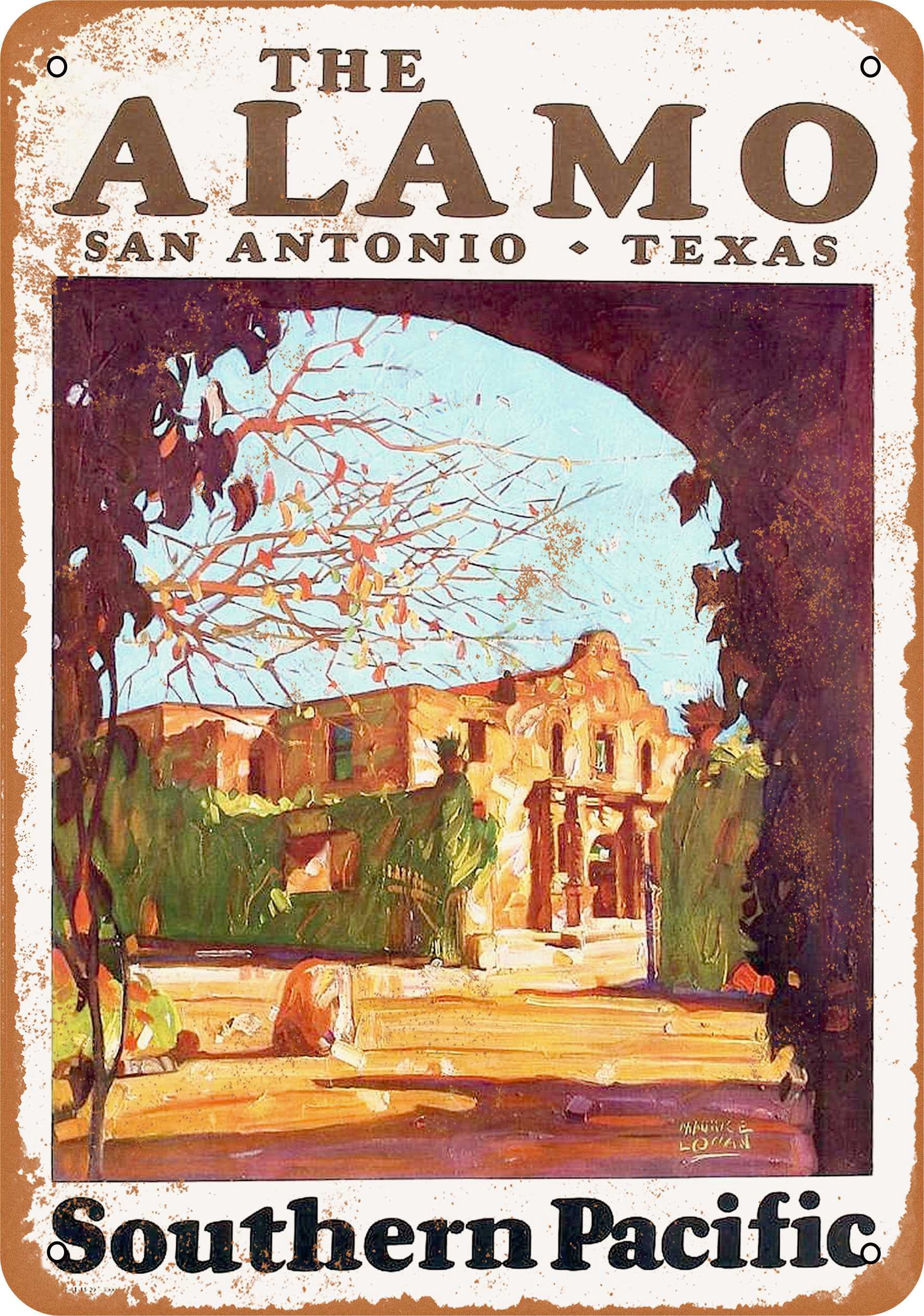 10 x 14 METAL SIGN - 1929 Southern Pacific Railroad to The Alamo San ...