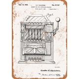 10 x 14 METAL SIGN - 1932 Slot Machine Patent - Vintage Rusty Look ...