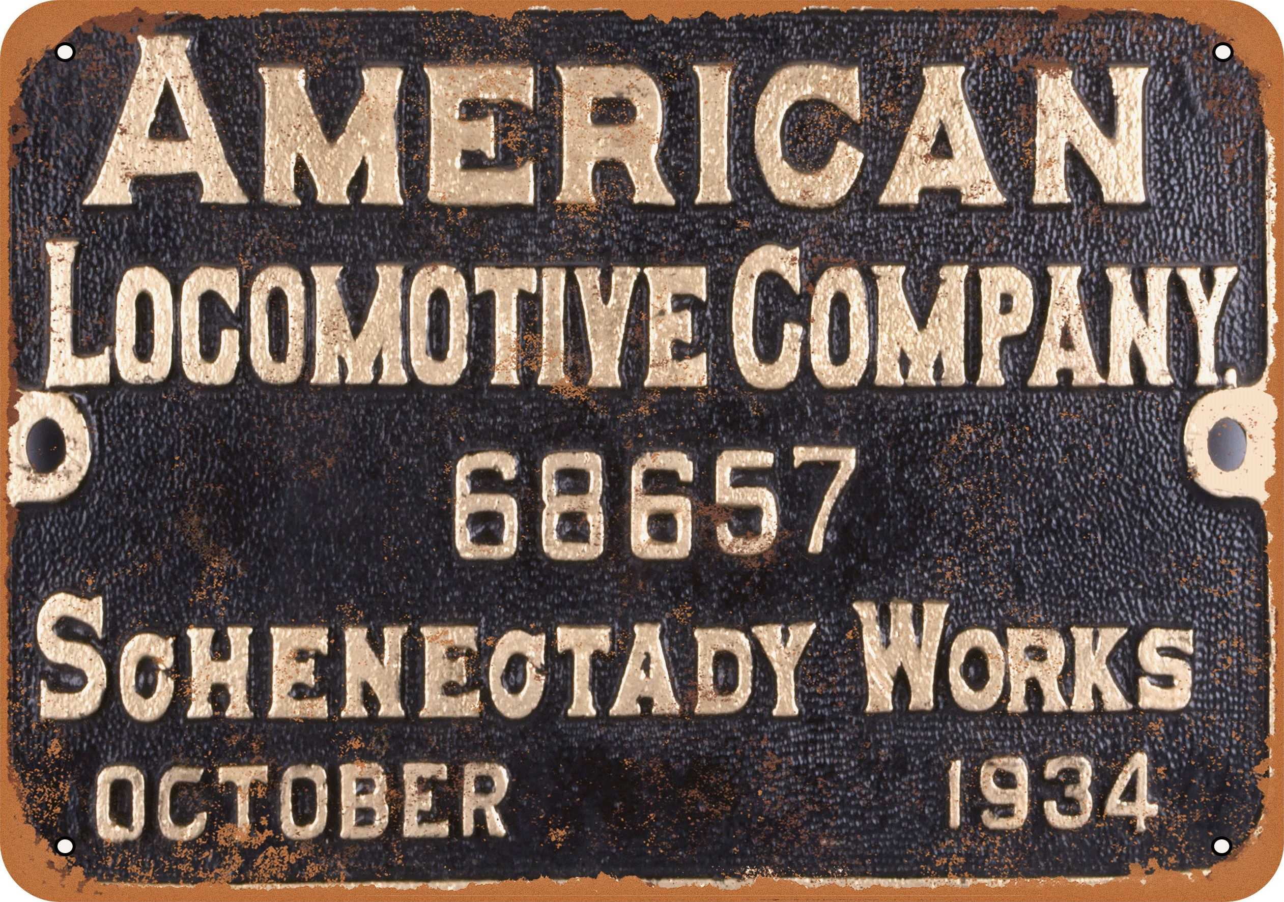10 x 14 METAL SIGN - 1934 Alco Builder Plate Schenectady Works ...