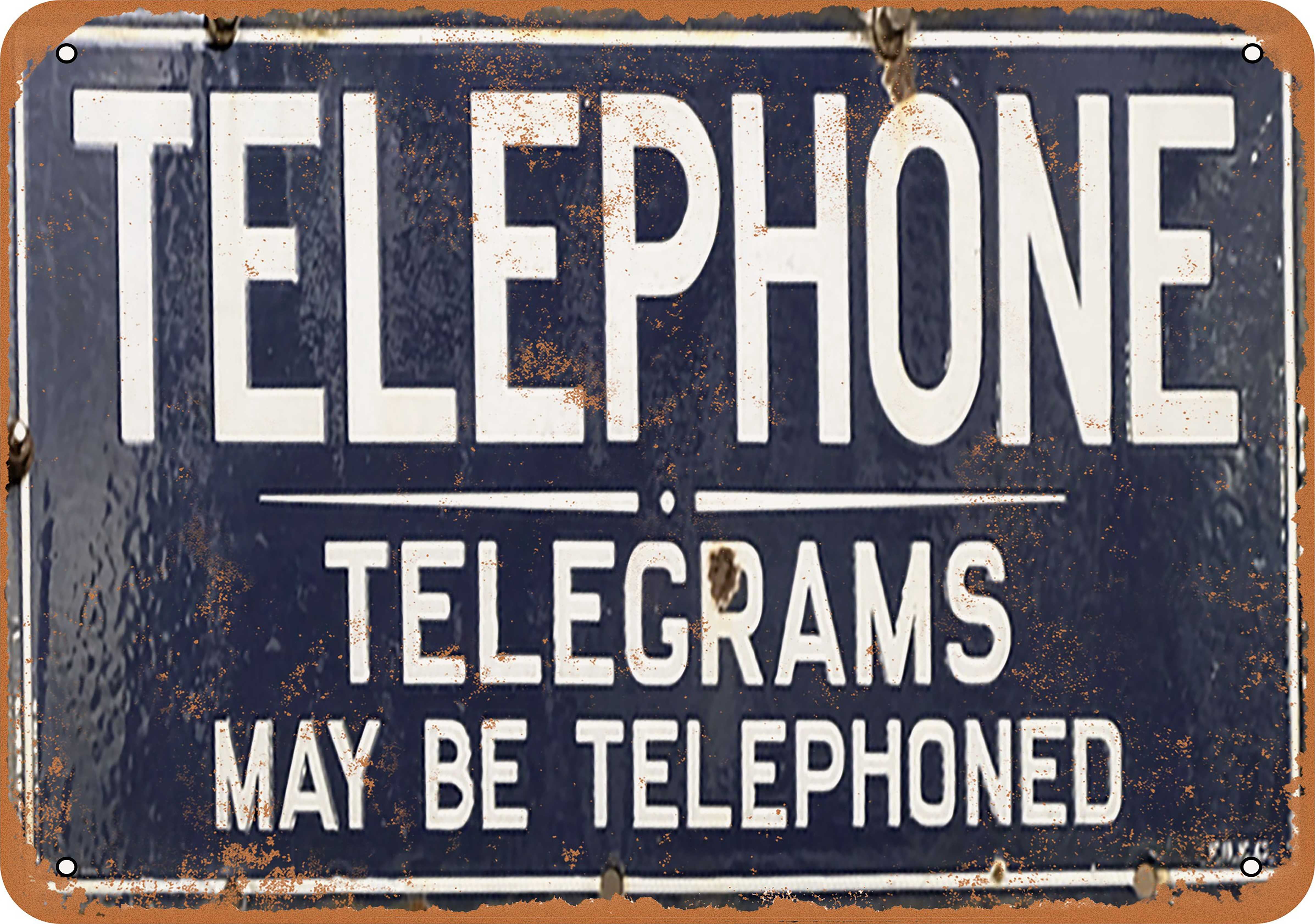 10 x 14 METAL SIGN - 1934 Telegrams May Be Telephoned - Vintage Rusty ...