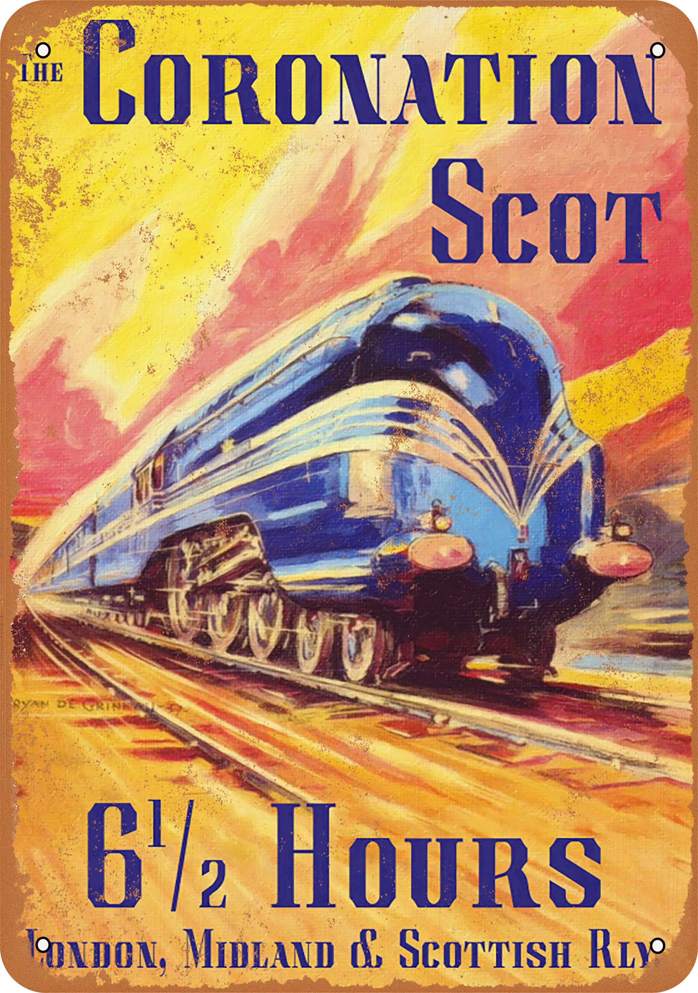 10 x 14 METAL SIGN - 1936 Coronation Scot London Midland & Scottish ...