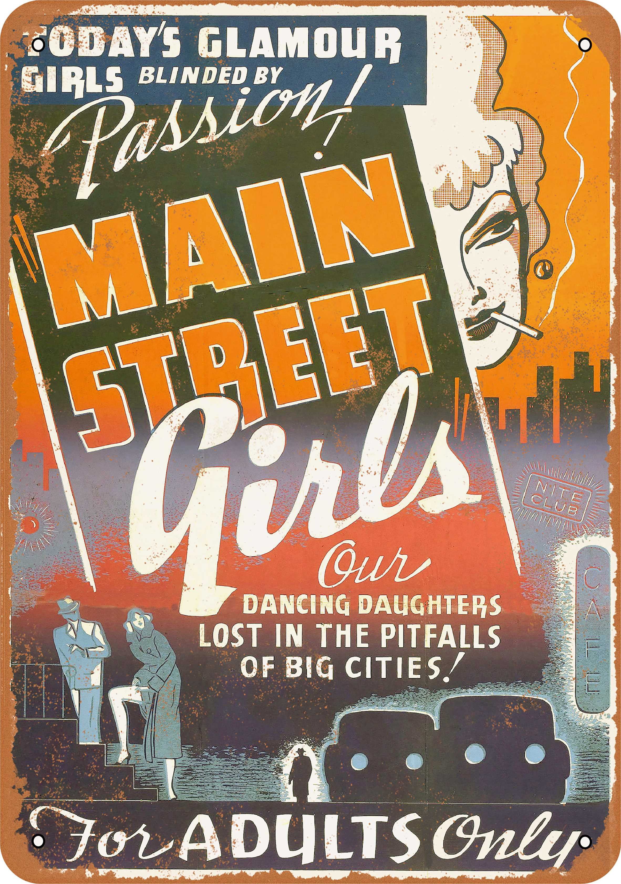 10 x 14 METAL SIGN - 1938 Maine Street Girls Movie - Vintage Rusty Look ...