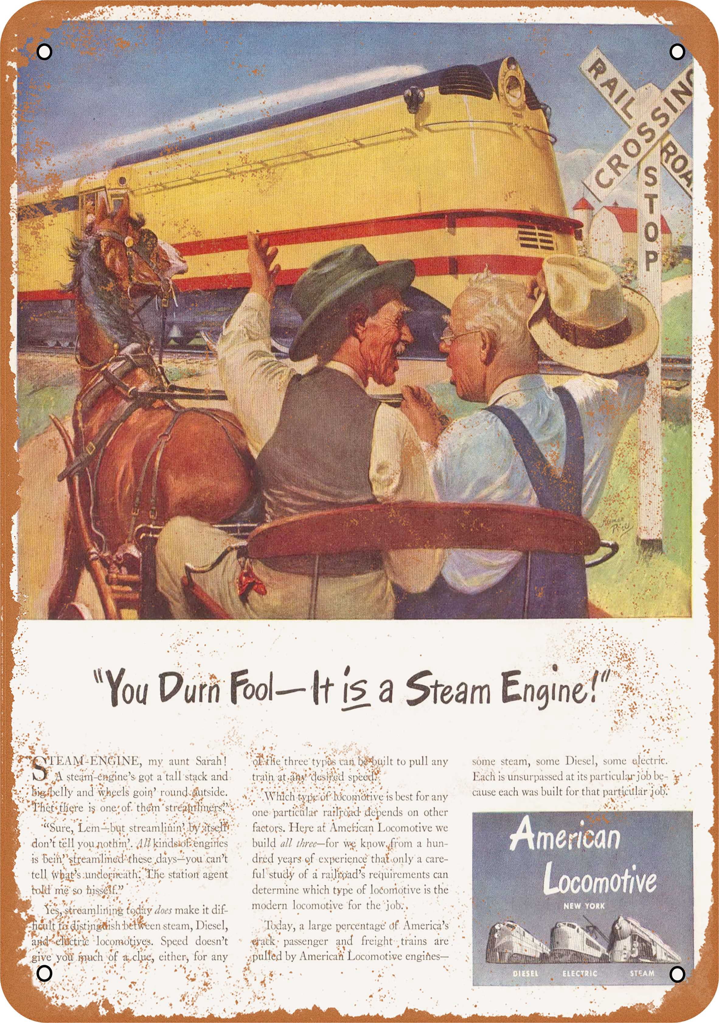 10 x 14 METAL SIGN - 1944 American Locomotive Co. Alco Steam Diesel ...