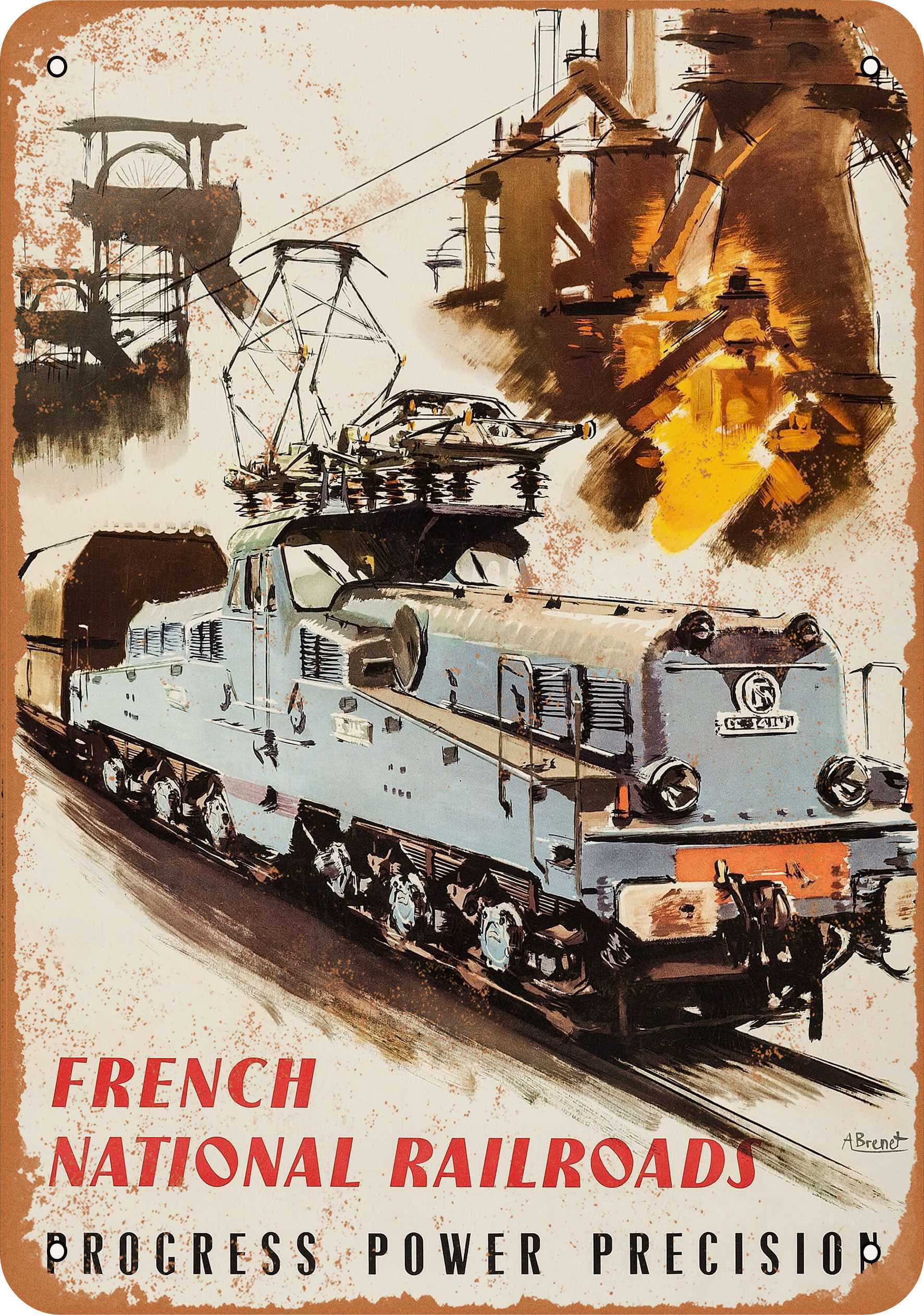 10 x 14 METAL SIGN - 1955 French National Railroads - Vintage Rusty ...