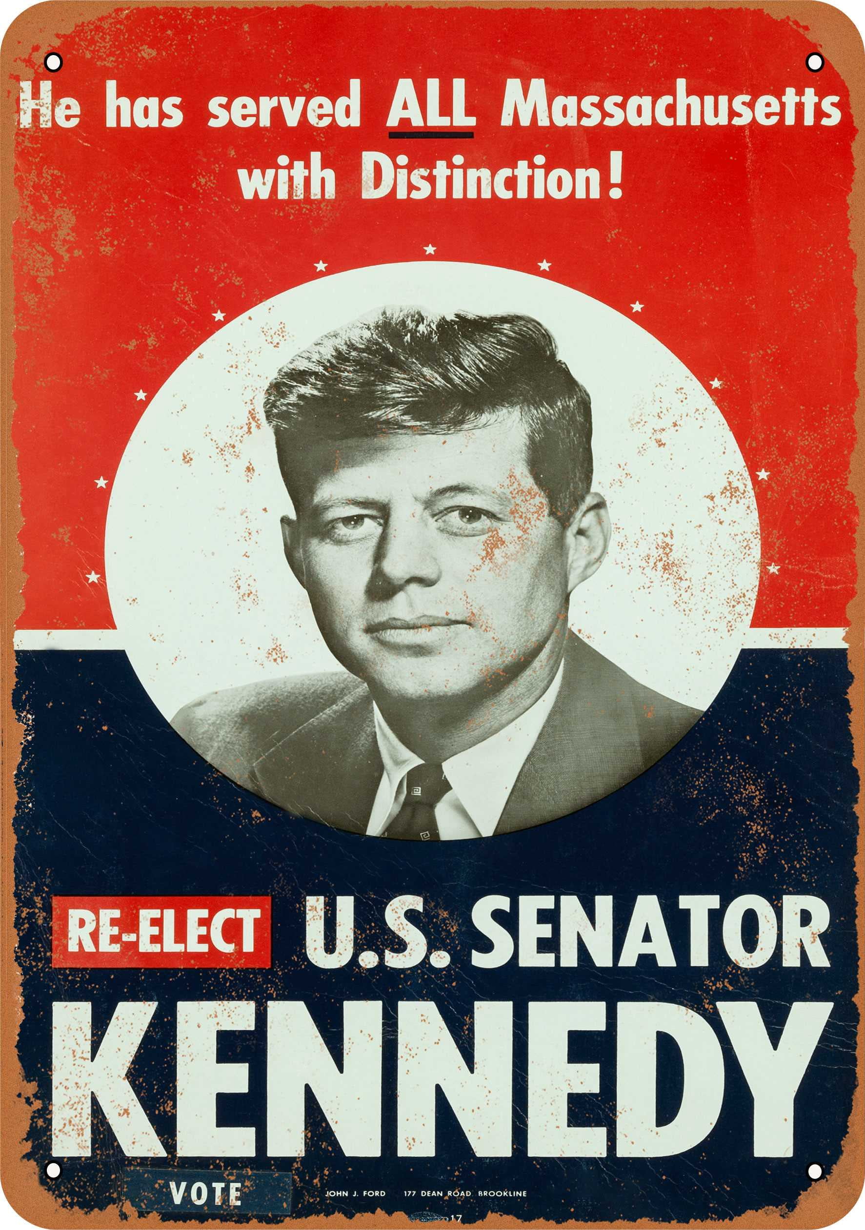 10 x 14 METAL SIGN - 1958 John F. Kennedy for Senator - Vintage Rusty ...
