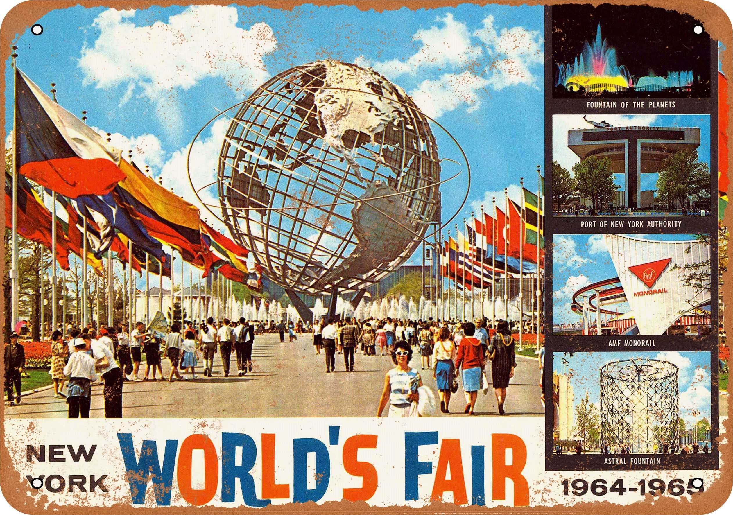 10 x 14 METAL SIGN - 1964 World's Fair New York City - Vintage Rusty ...