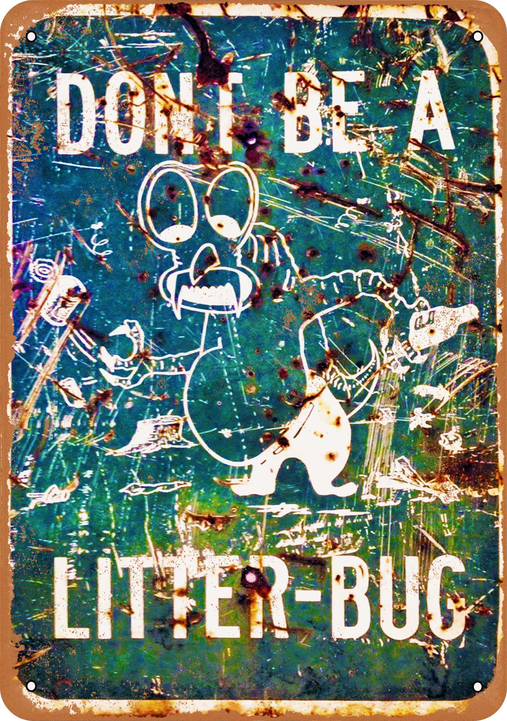 10 x 14 METAL SIGN - 1968 Don't Be a Litter-Bug Campaign - Vintage ...