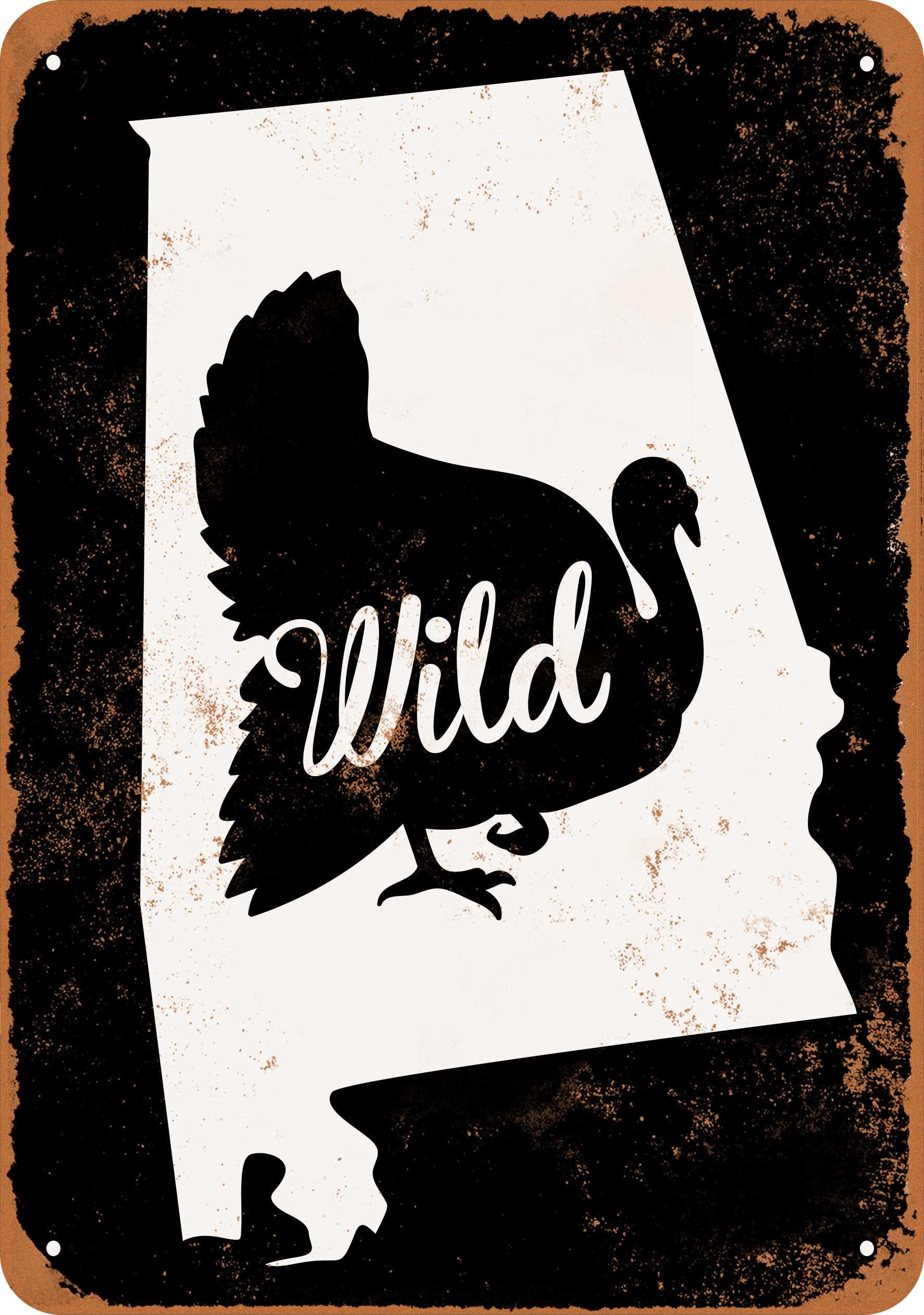 10 x 14 METAL SIGN - Alabama State (Dark Background) - Vintage Rusty ...