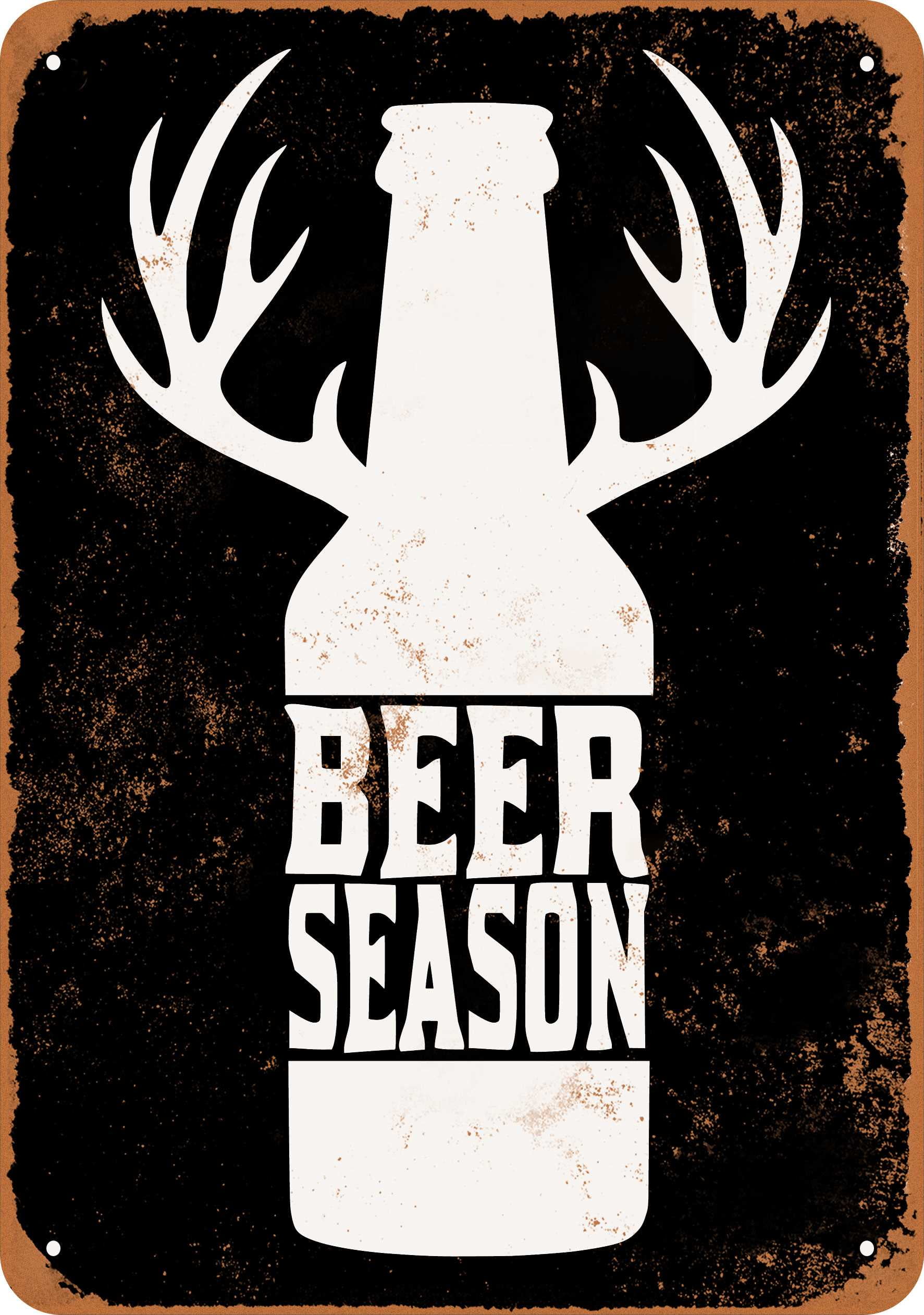 10 x 14 METAL SIGN - Beer Season (Dark Background) - Vintage Rusty Look ...