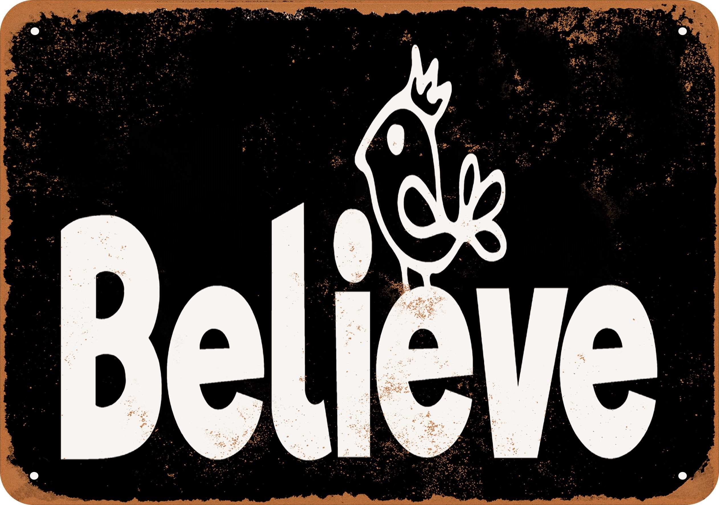 10 x 14 METAL SIGN - Believe (Dark Background) - Vintage Rusty Look ...