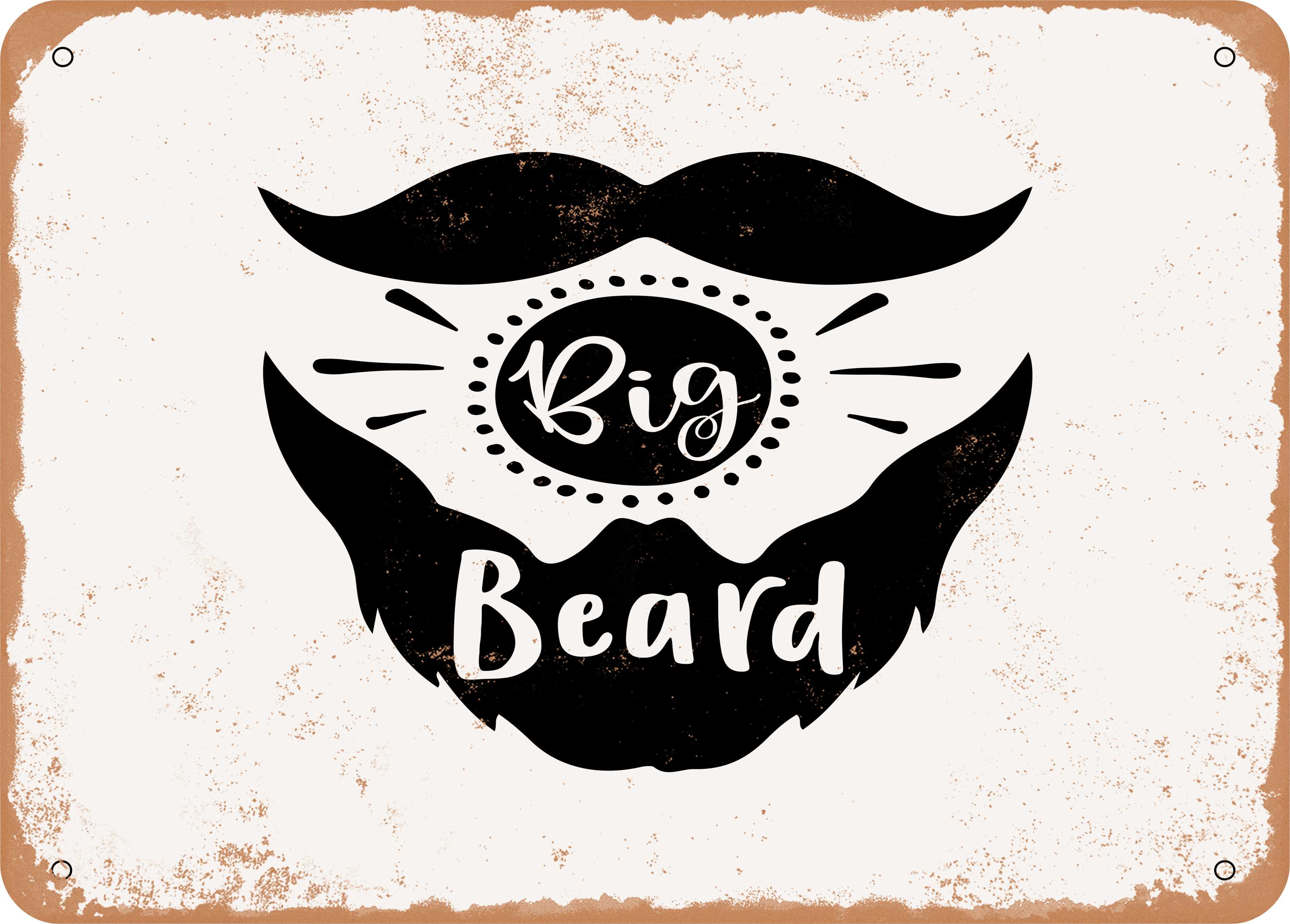 10 x 14 METAL SIGN - Big Beard - Vintage Rusty Look - Walmart.com