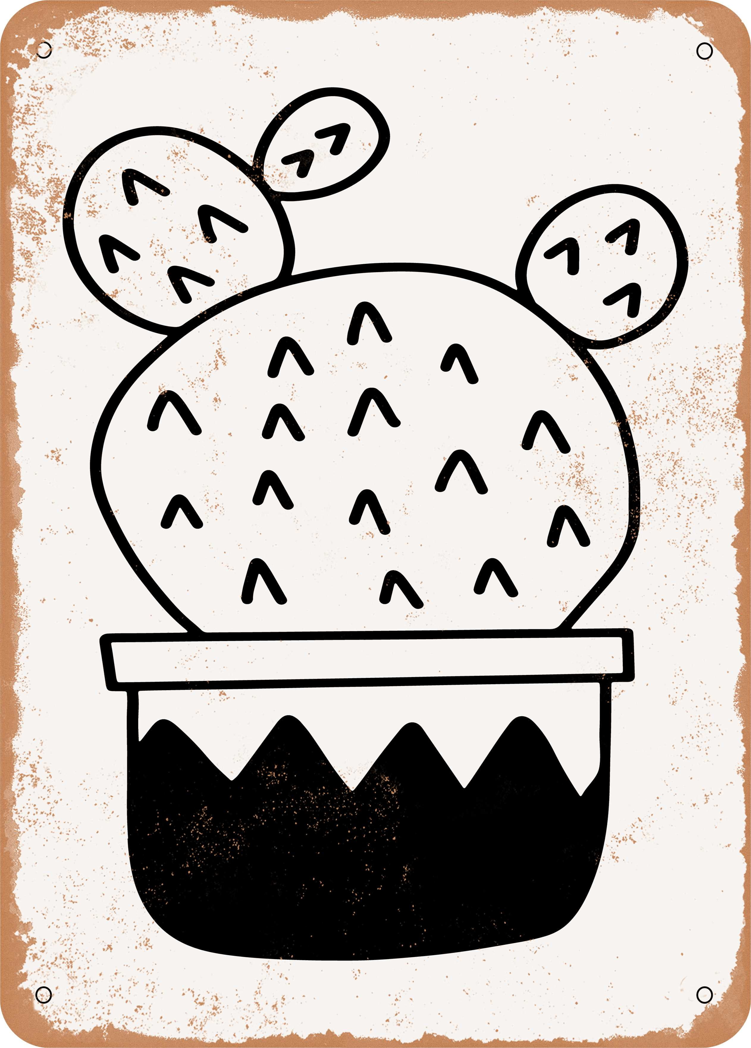 10 x 14 METAL SIGN - Cactus - 2 - Vintage Rusty Look - Walmart.com