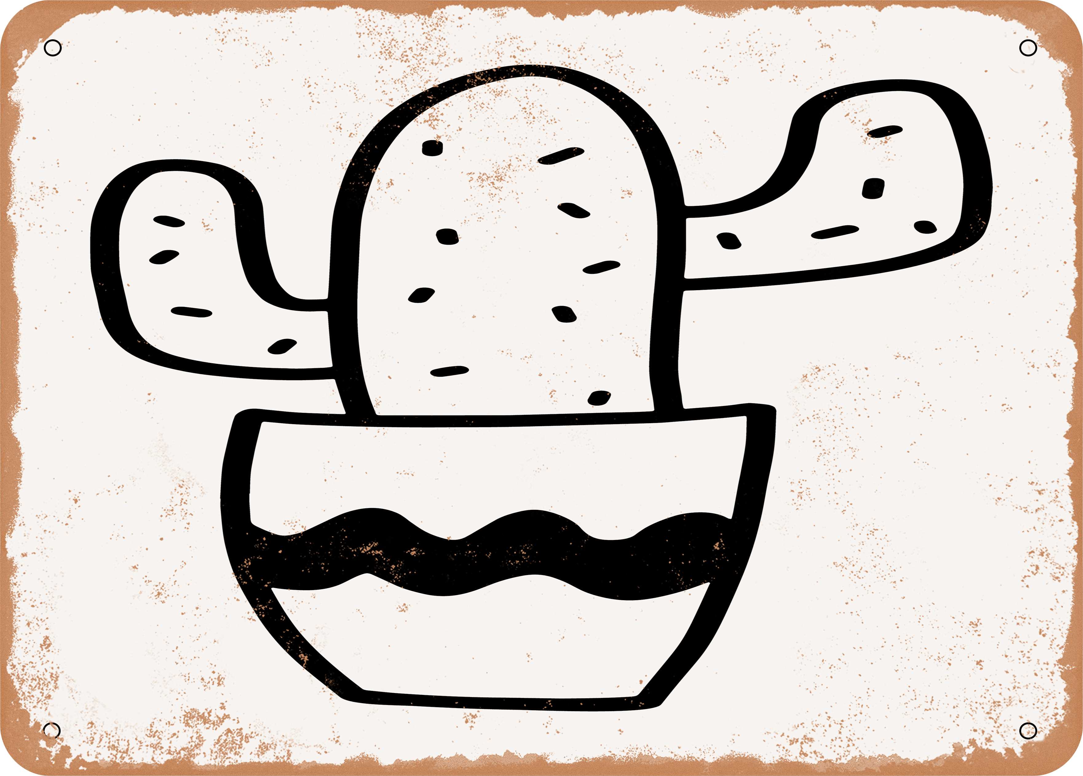 10 x 14 METAL SIGN - Cactus - Vintage Rusty Look - Walmart.com