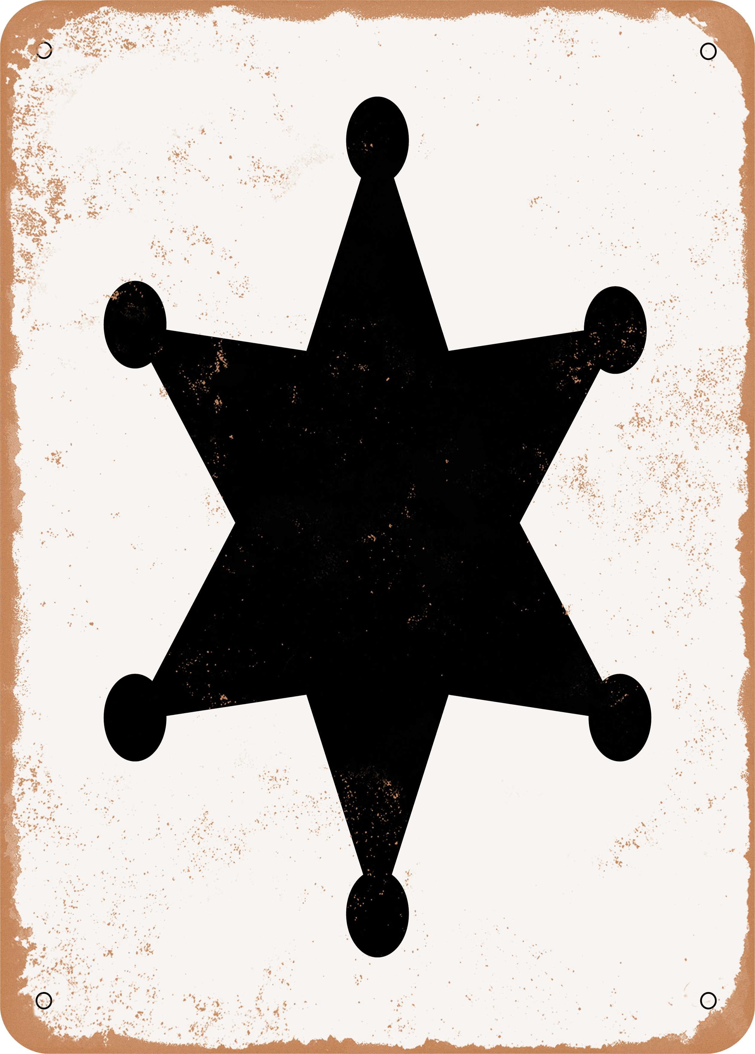 10 x 14 METAL SIGN - Cowboy Badge - 2 - Vintage Rusty Look - Walmart.com