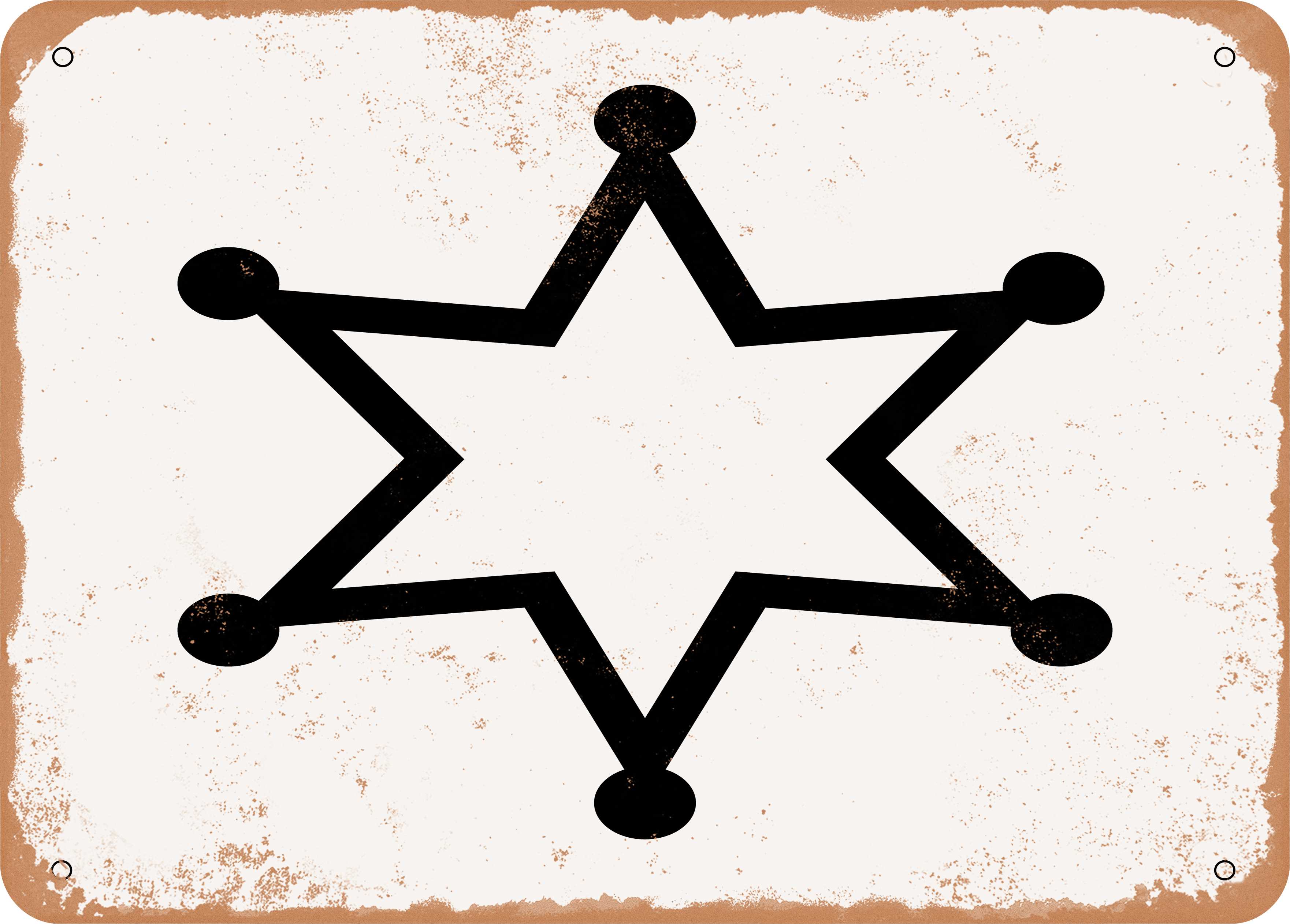 10 x 14 METAL SIGN - Cowboy Badge - 3 - Vintage Rusty Look - Walmart.com