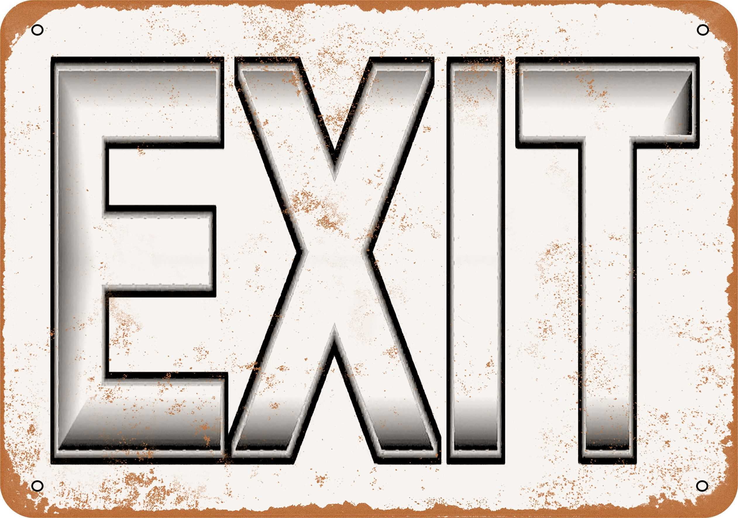 10 x 14 METAL SIGN - Exit - Vintage Rusty Look - Walmart.com