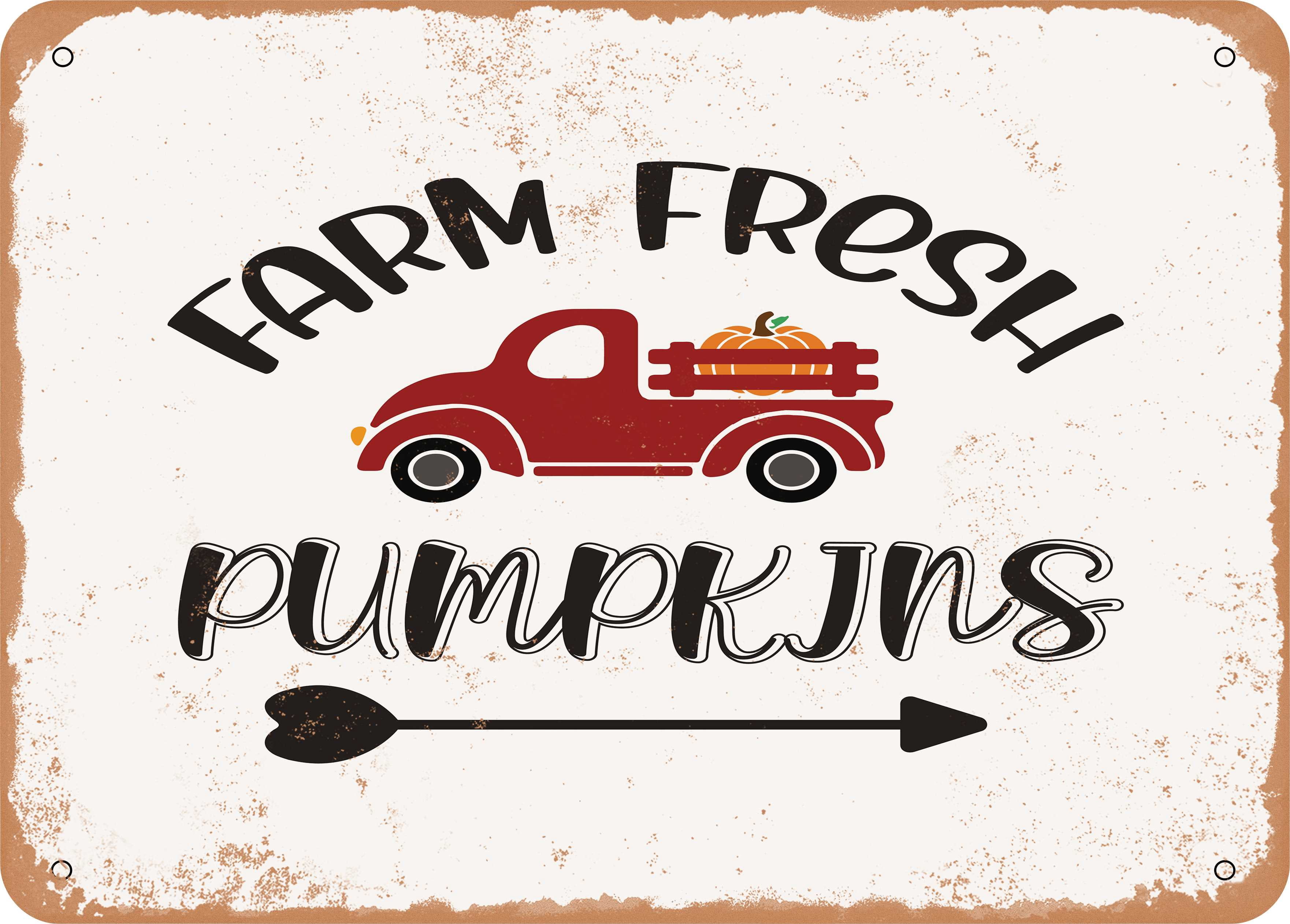 10 x 14 METAL SIGN - Farm Fresh Pumpkins - 5 - Vintage Rusty Look ...