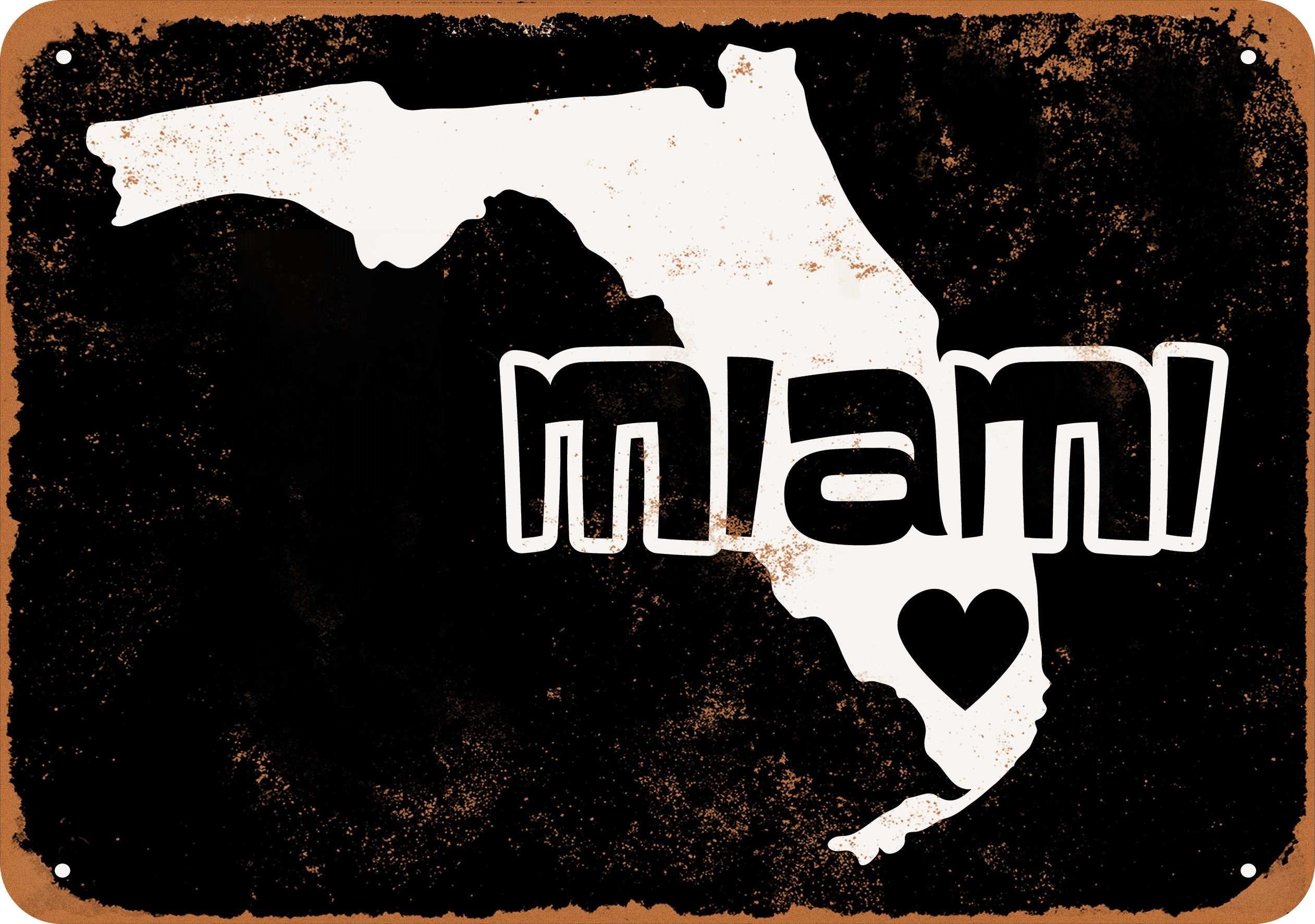 10 x 14 METAL SIGN - Florida State 6 (Dark Background) - Vintage Rusty ...