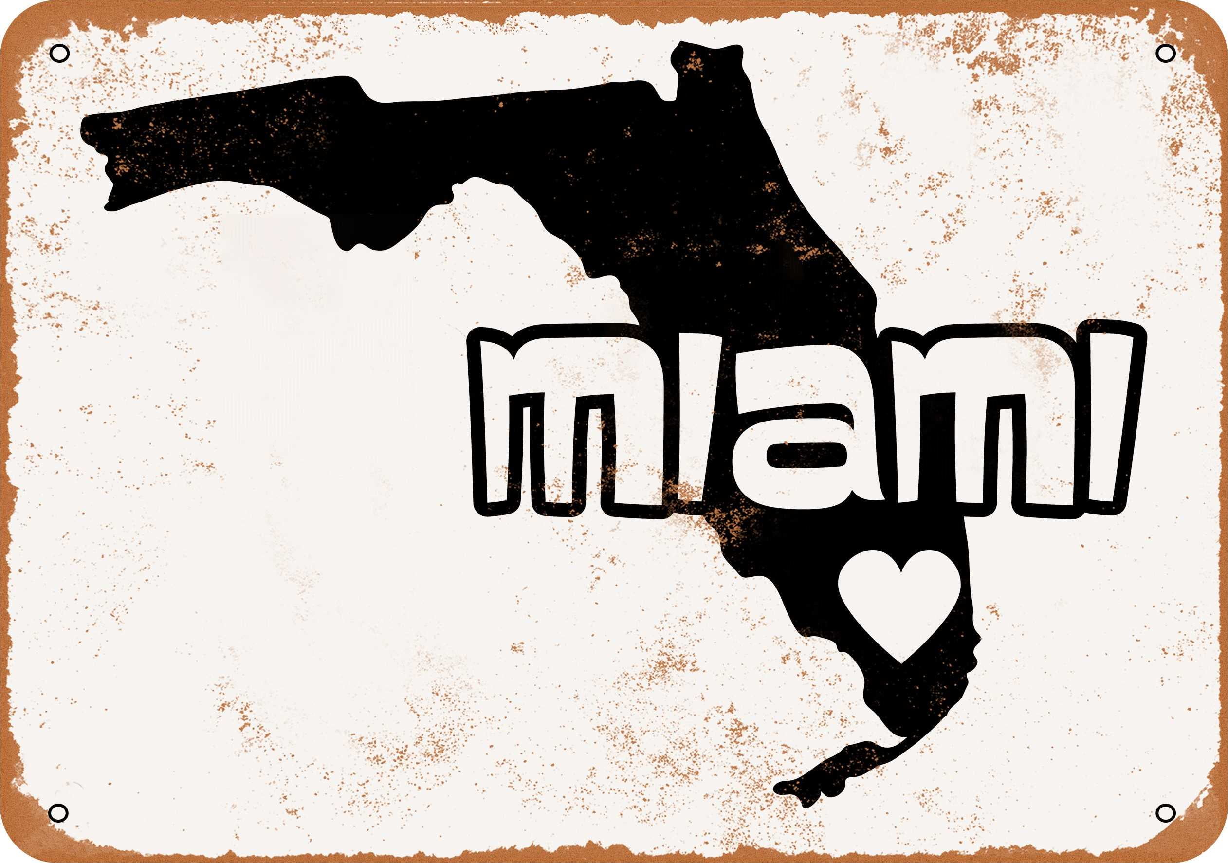 10 x 14 METAL SIGN - Florida State 6 - Vintage Rusty Look - Walmart.com