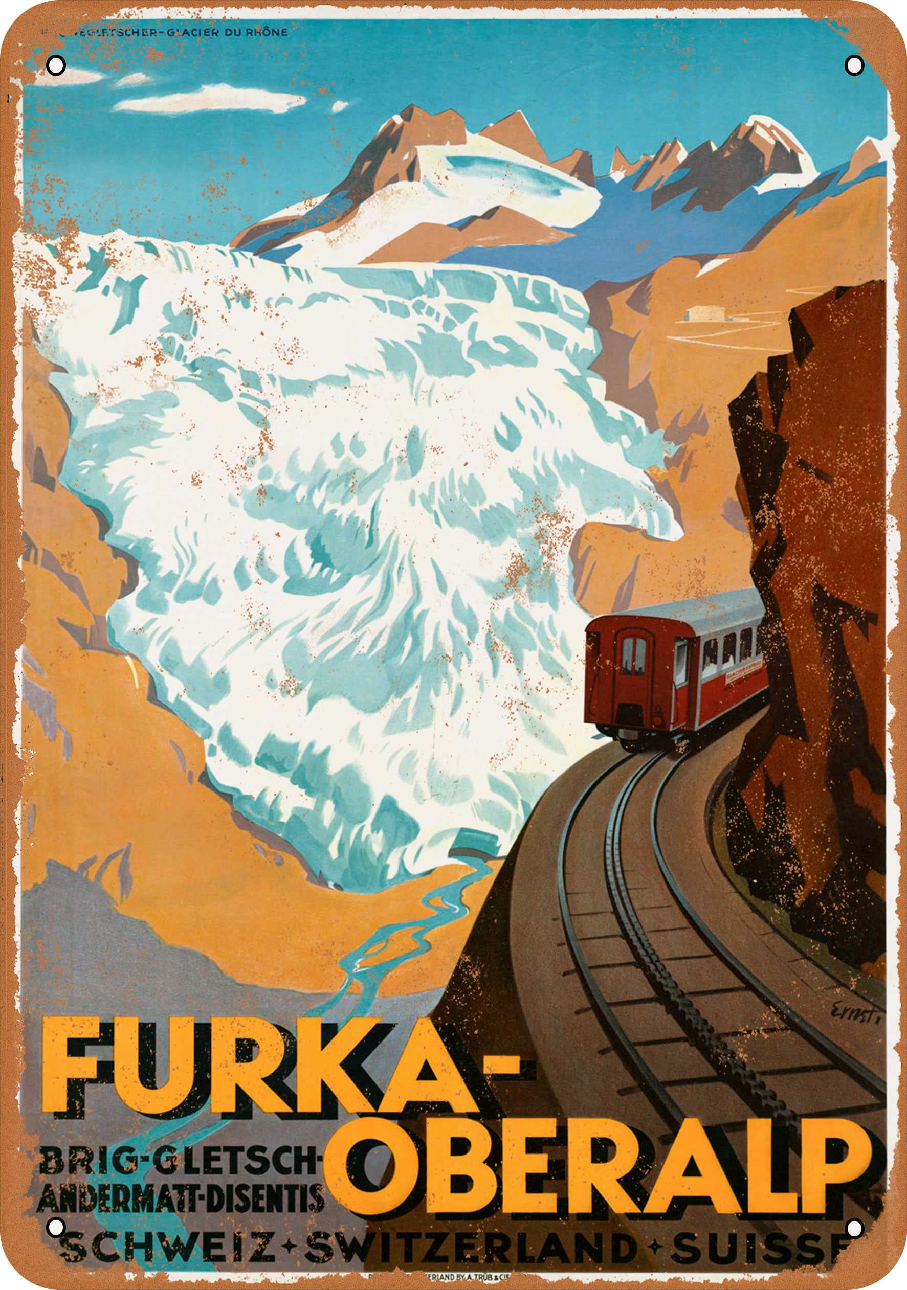 10 x 14 METAL SIGN - Furka-Oberalp Switzerland - Vintage Rusty Look ...