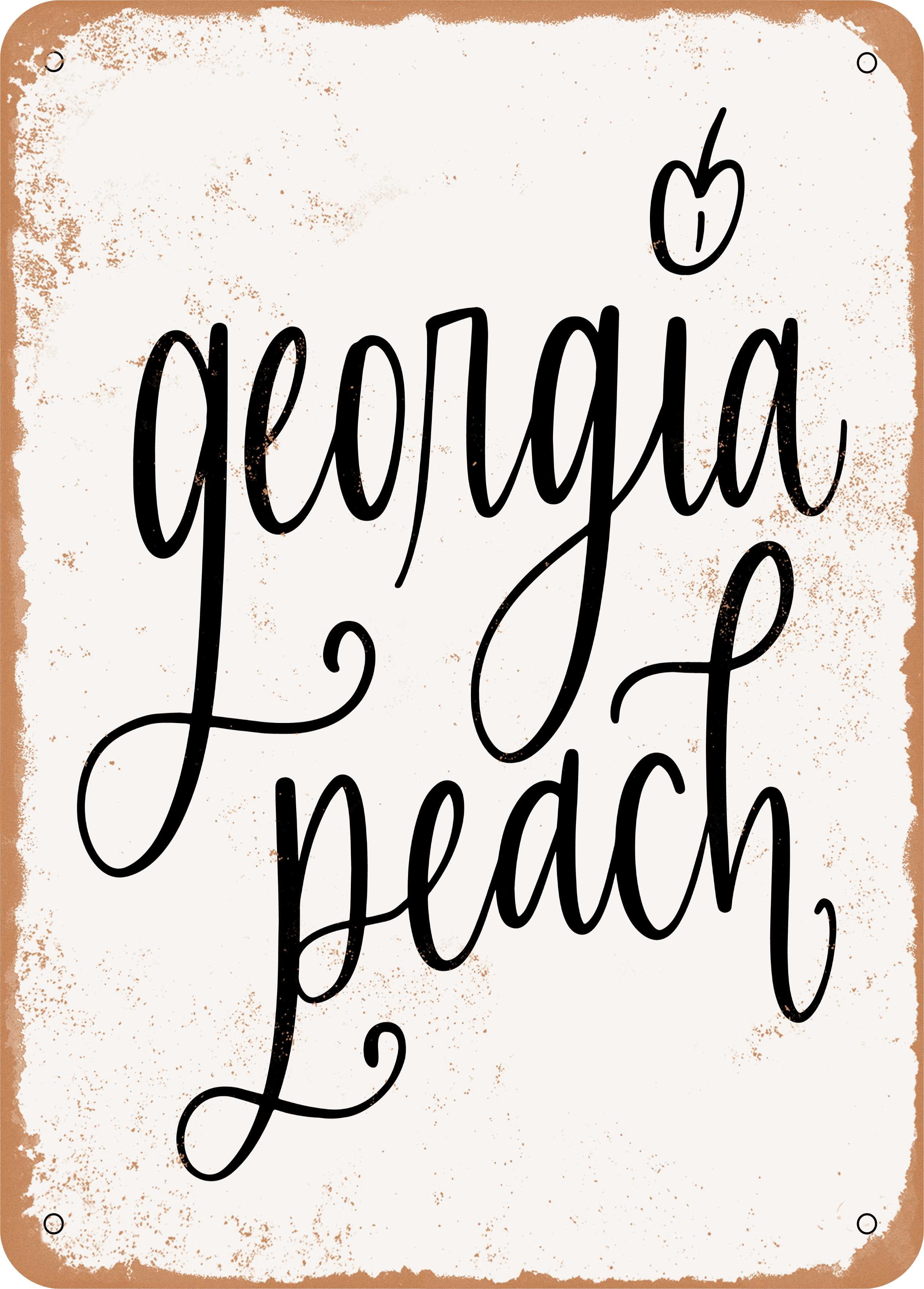 10 x 14 METAL SIGN - Georgia Peach - Vintage Rusty Look - Walmart.com