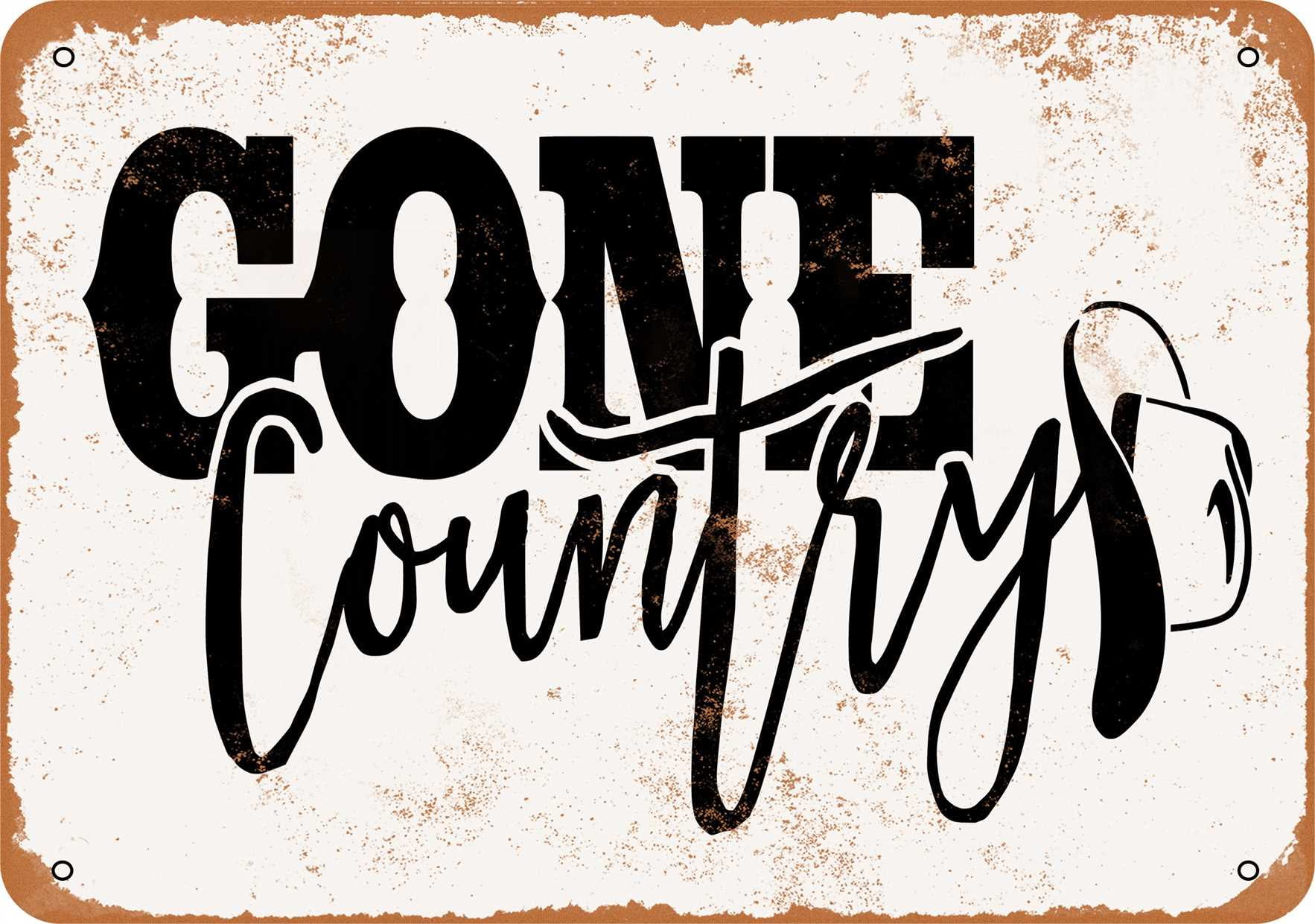 10 x 14 METAL SIGN - Gone Country - Vintage Rusty Look - Walmart.com