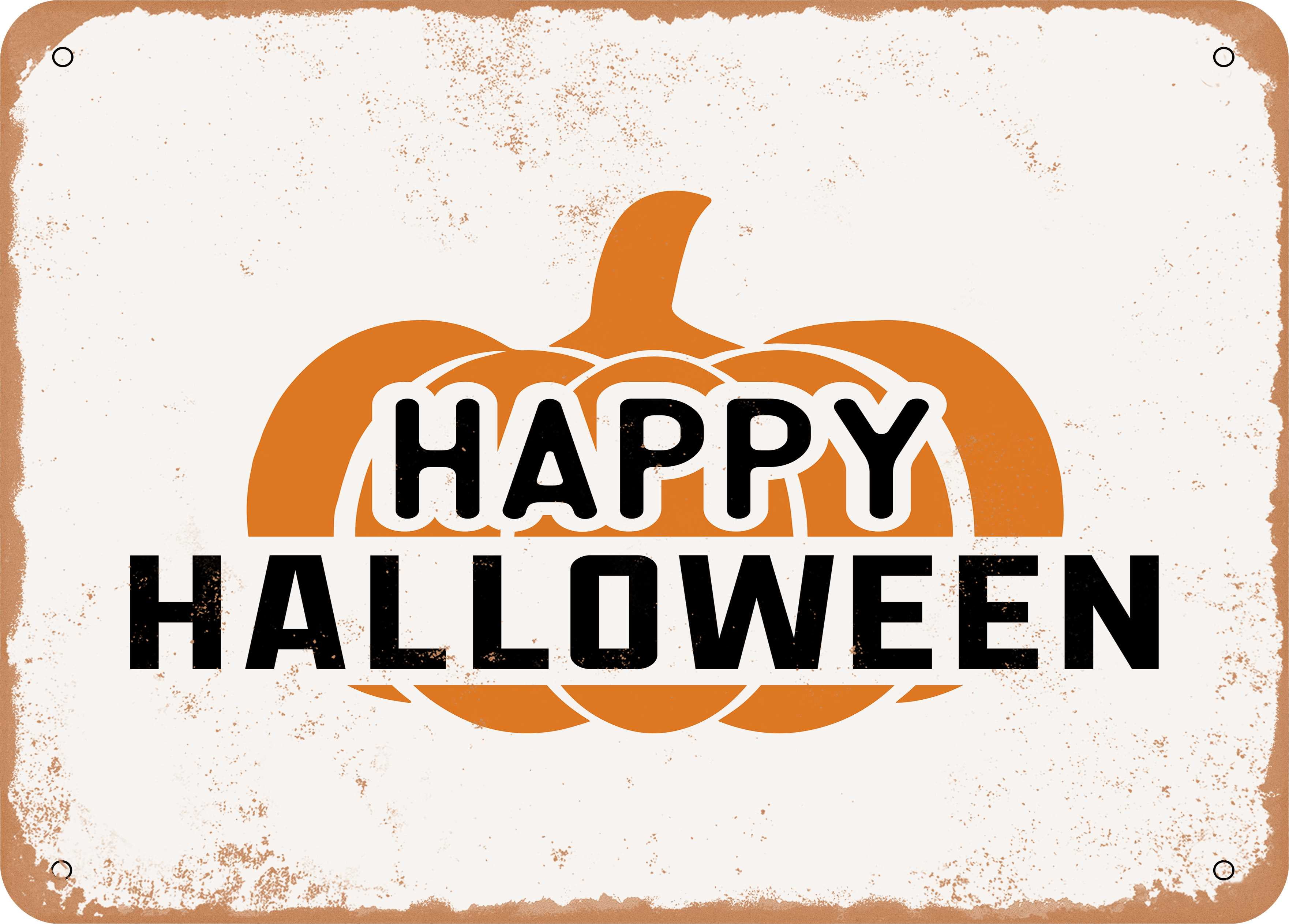 10 x 14 METAL SIGN - Happy Halloween 2 - Vintage Rusty Look - Walmart.com