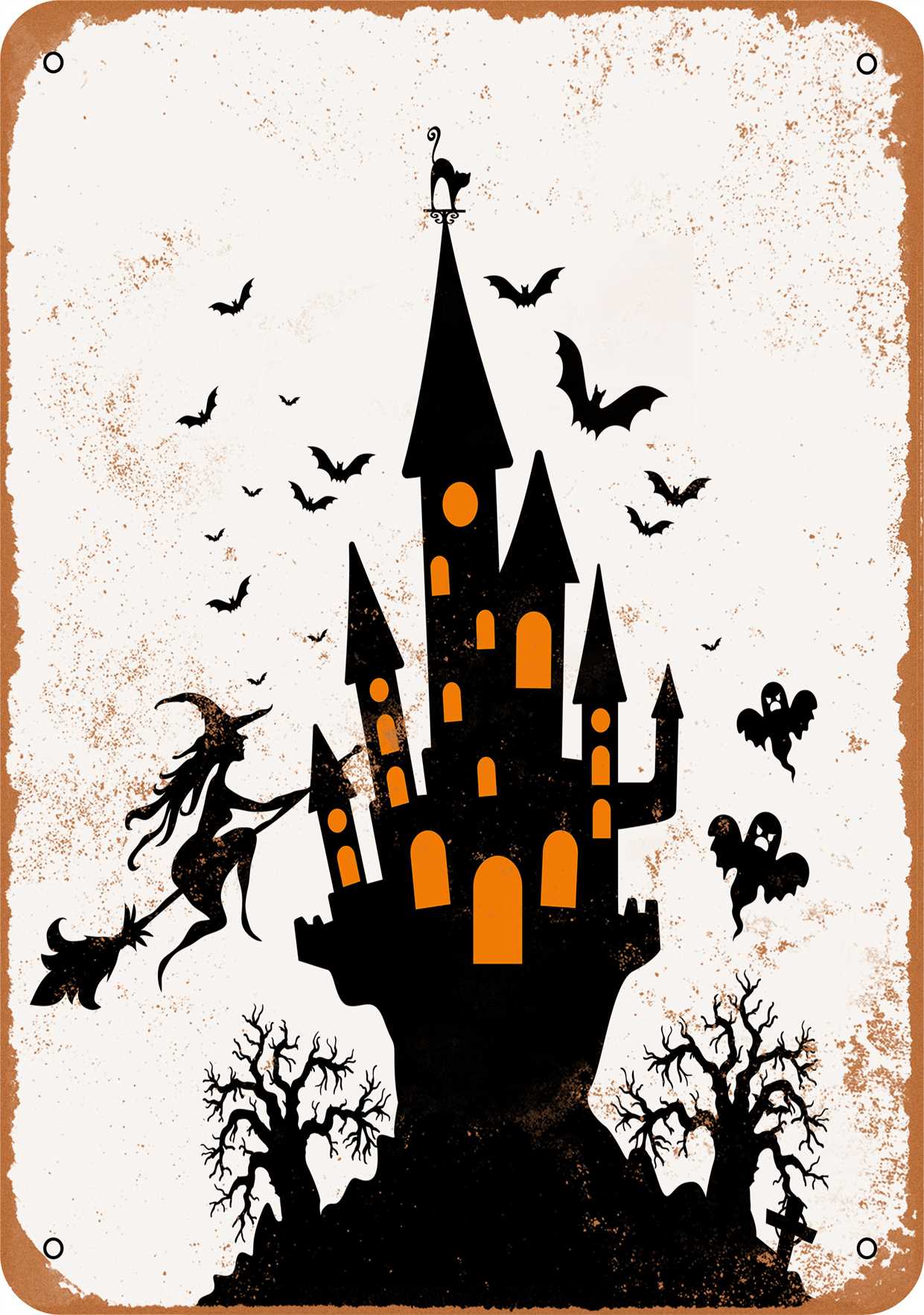 10 x 14 METAL SIGN - Haunted House - Vintage Rusty Look - Walmart.com