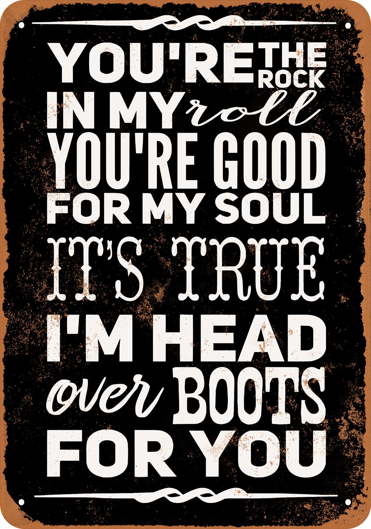 10 x 14 METAL SIGN - Head Over Boots For You (BLACK BACKGROUND ...