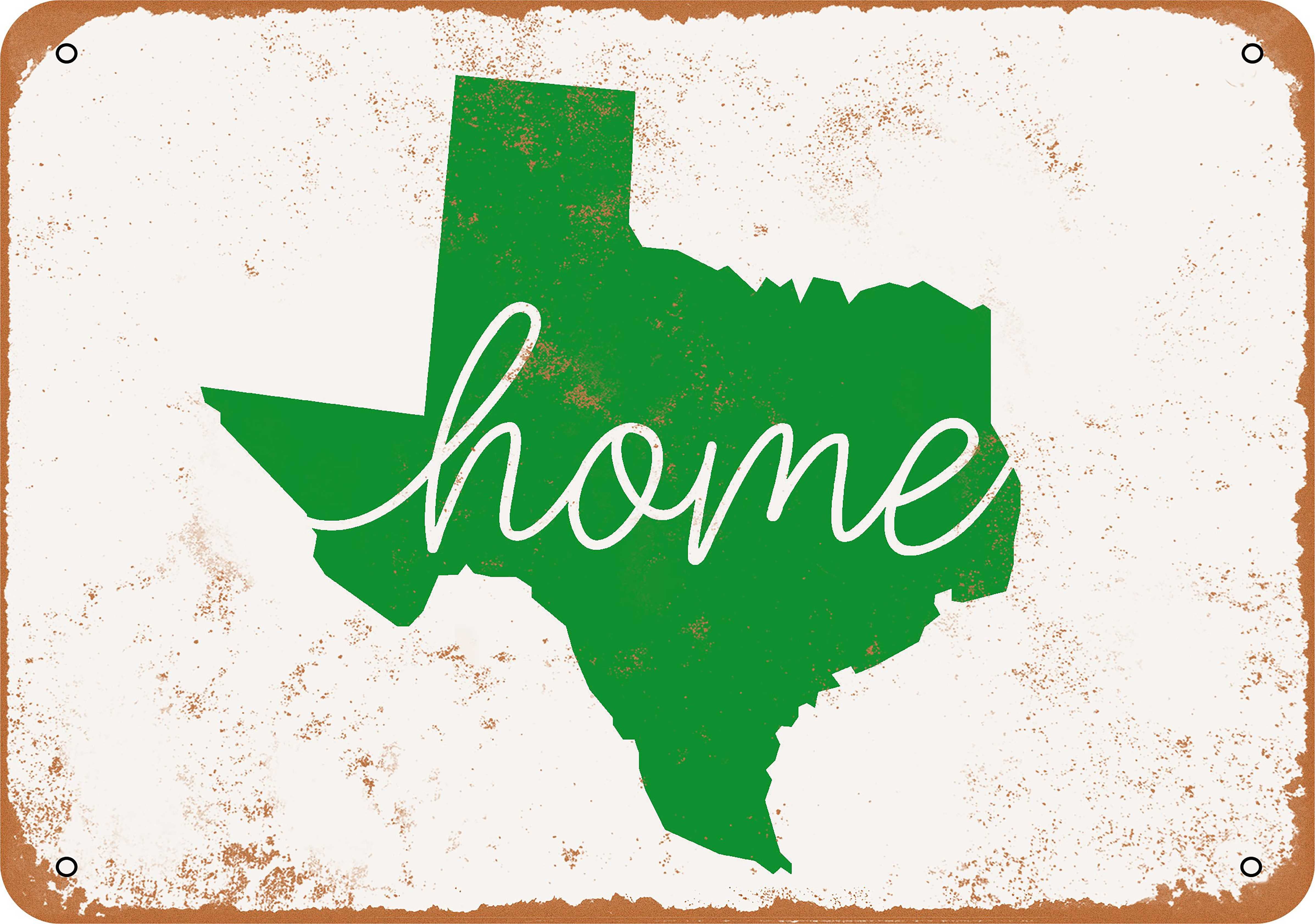 10 x 14 METAL SIGN - Home Texas - Vintage Rusty Look - Walmart.com