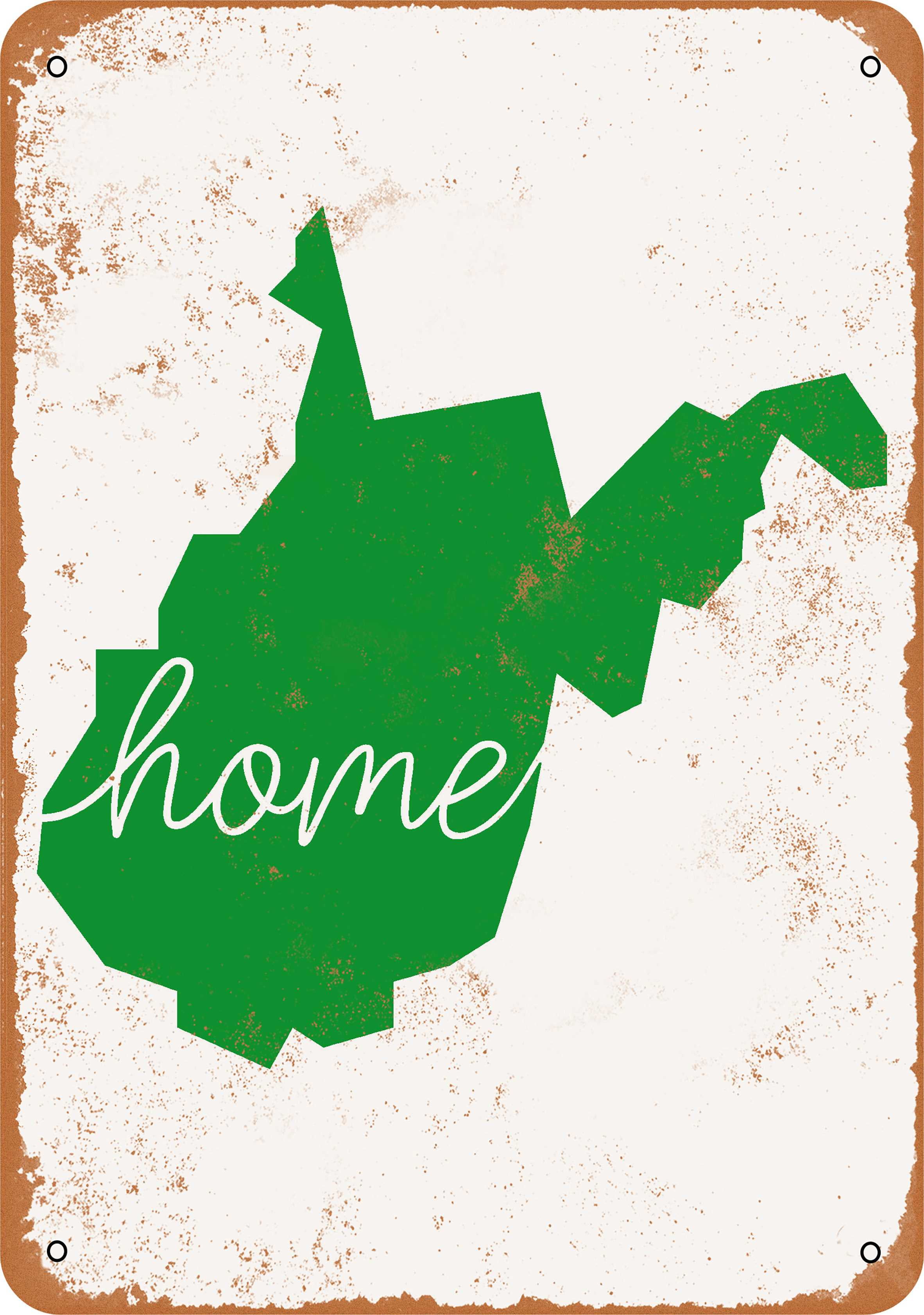 10 x 14 METAL SIGN - Home West Virginia - Vintage Rusty Look - Walmart.com