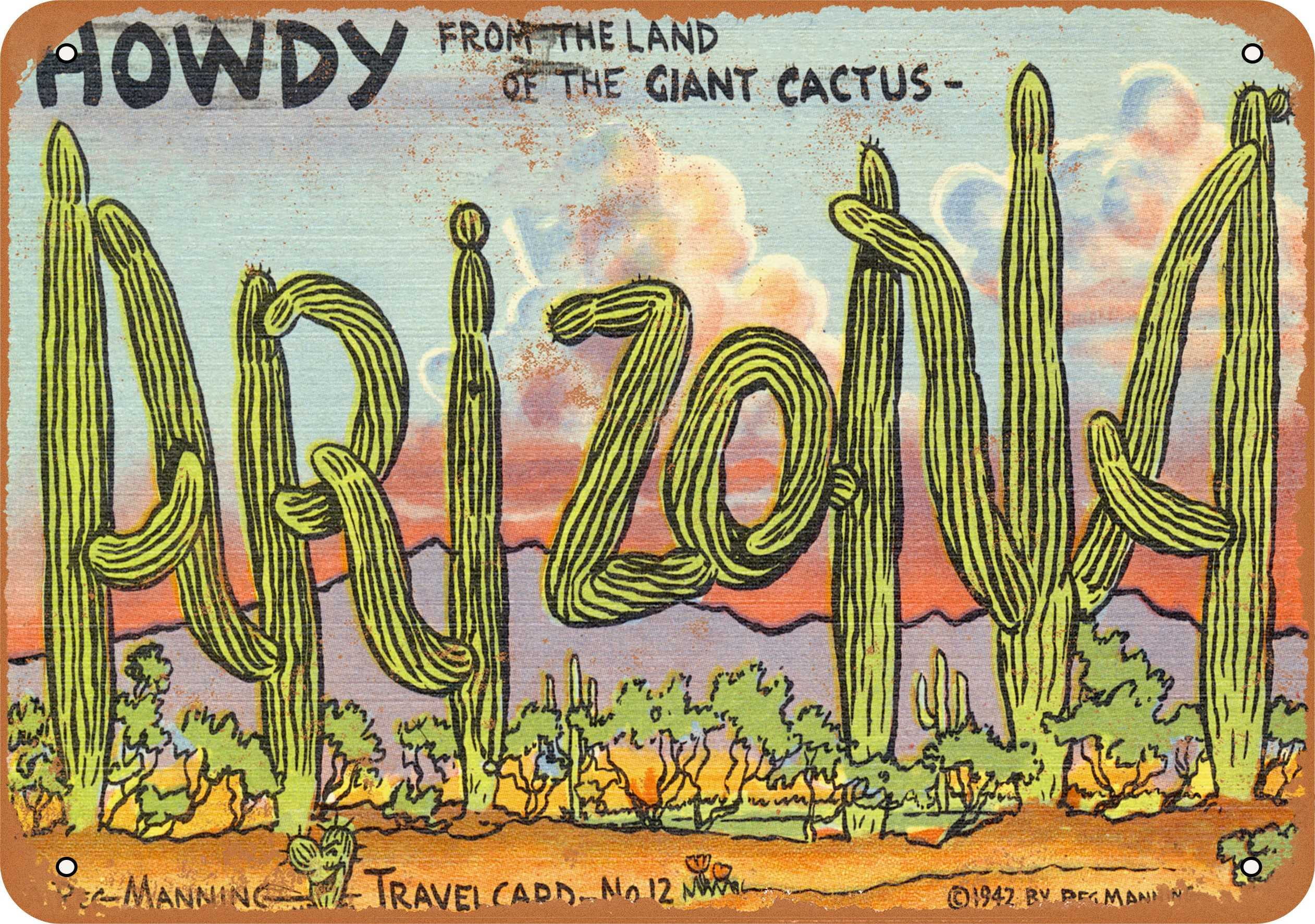 10 x 14 METAL SIGN - Howdy from Arizona - Vintage Rusty Look - Walmart.com