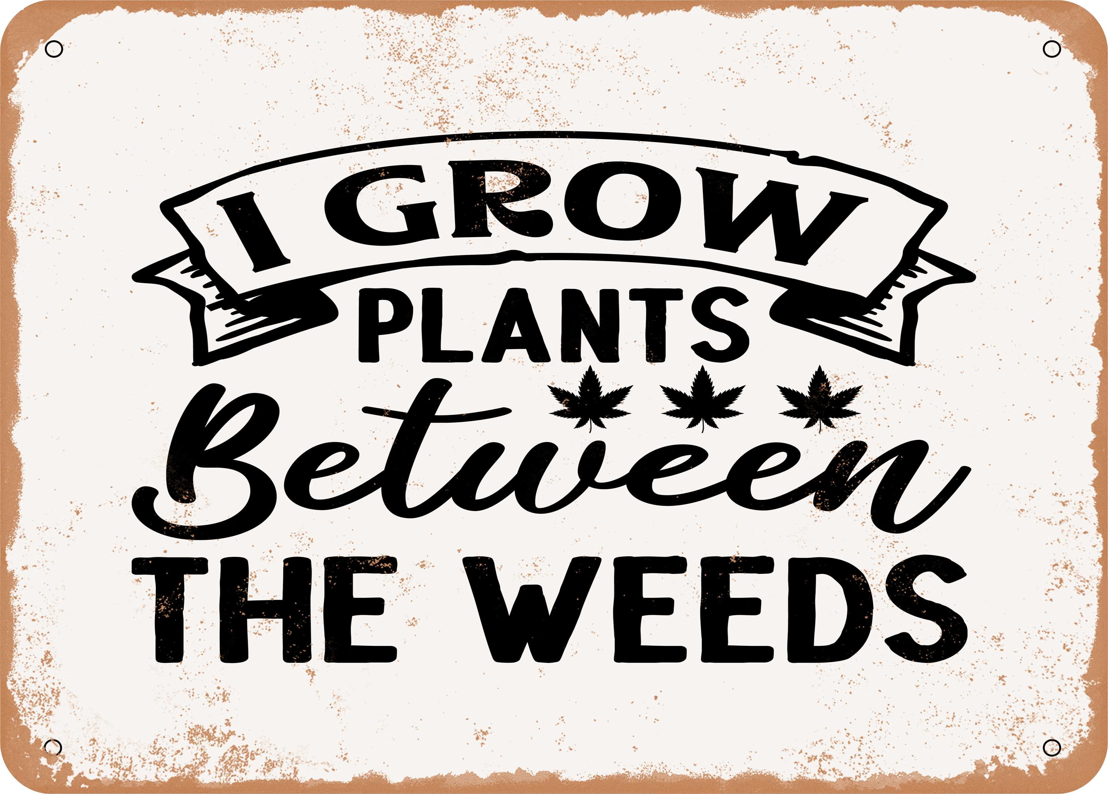 10 x 14 METAL SIGN - I Grow Plants Between the Weeds - Vintage Rusty ...