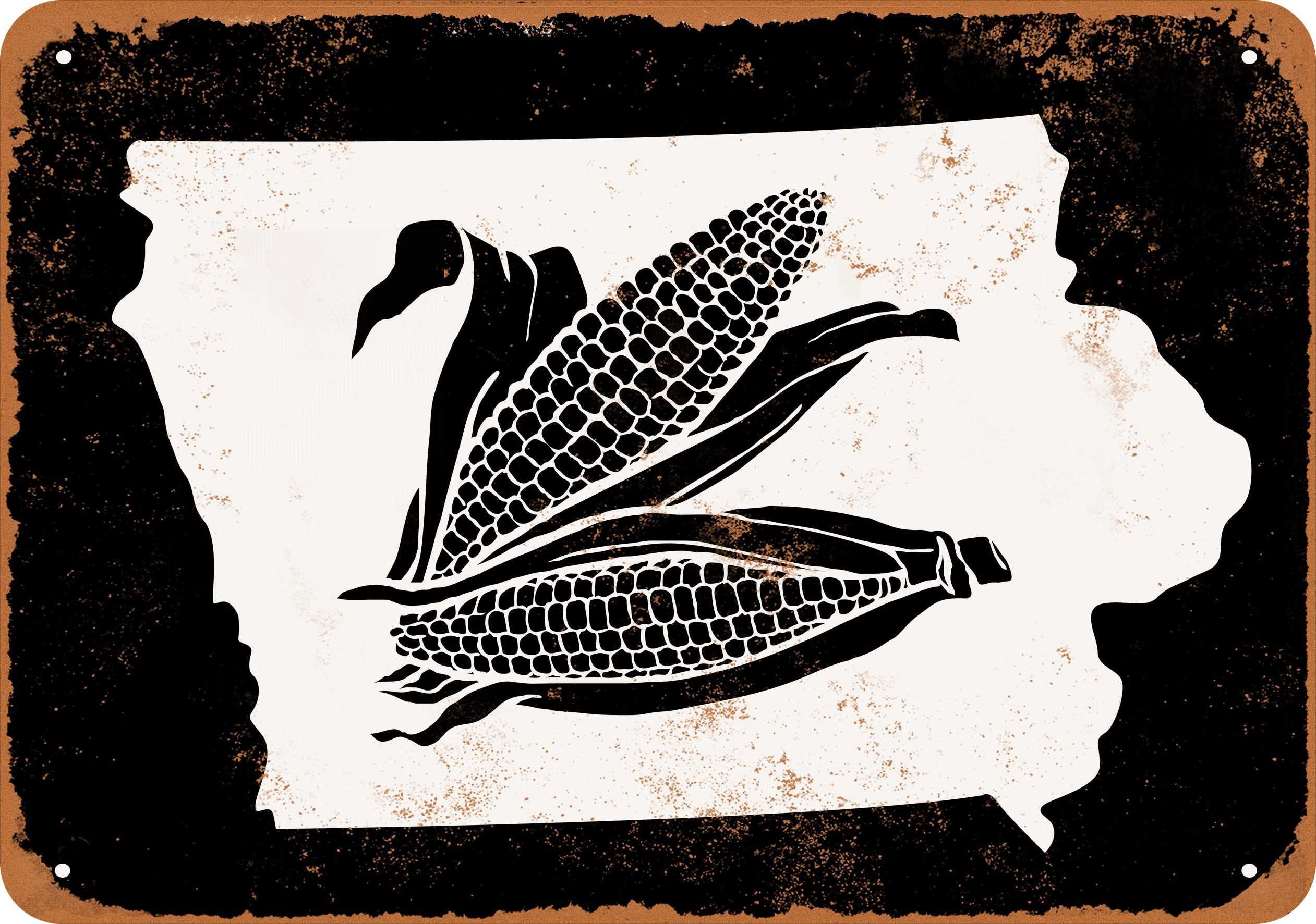 10 x 14 METAL SIGN - Iowa State 4 (Dark Background) - Vintage Rusty ...