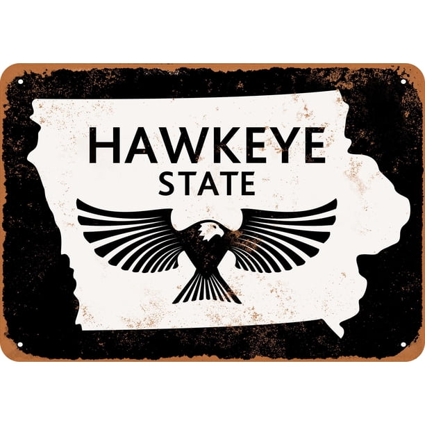10 x 14 METAL SIGN - Iowa State 7 (Dark Background) - Vintage Rusty ...