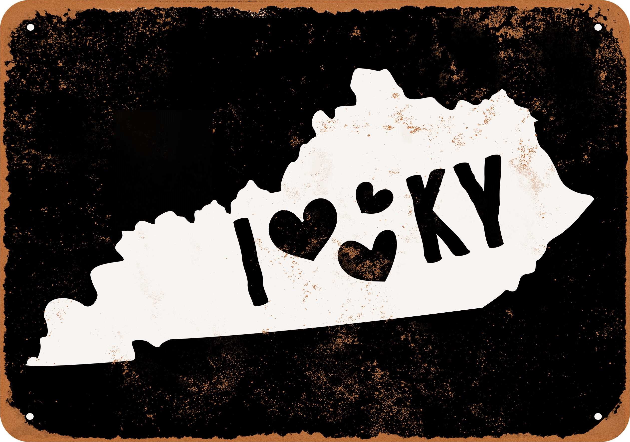 10 x 14 METAL SIGN - Kentucky Set 5 (Dark Background) - Vintage Rusty ...
