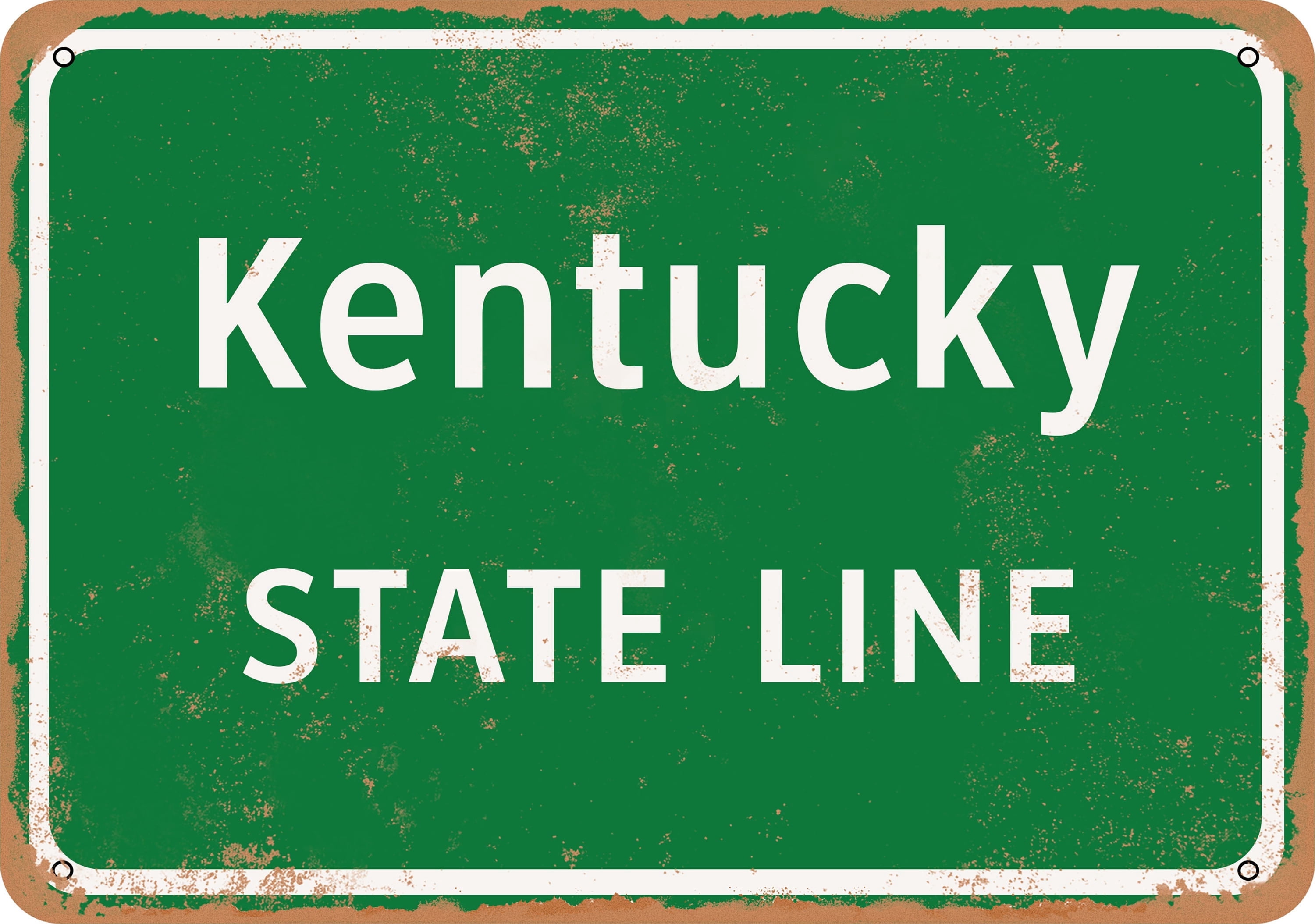 10 x 14 METAL SIGN - Kentucky State Line - Vintage Rusty Look - Walmart.com