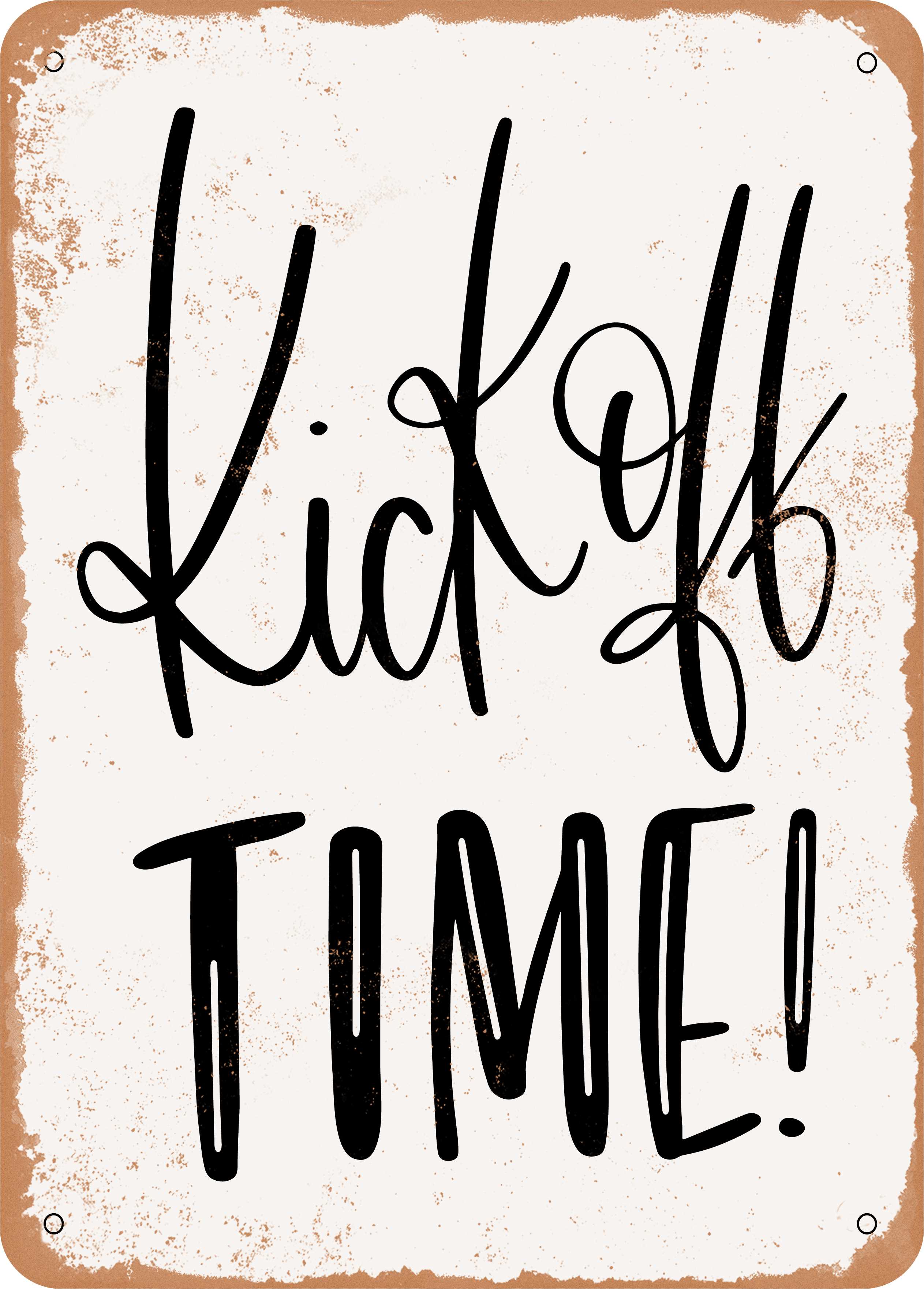 10 x 14 METAL SIGN - Kickoff Time - Vintage Rusty Look - Walmart.com