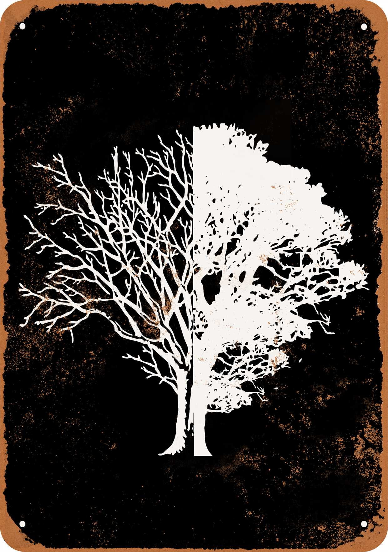 10 x 14 METAL SIGN - Life and Death Tree (Dark Background) - Vintage ...
