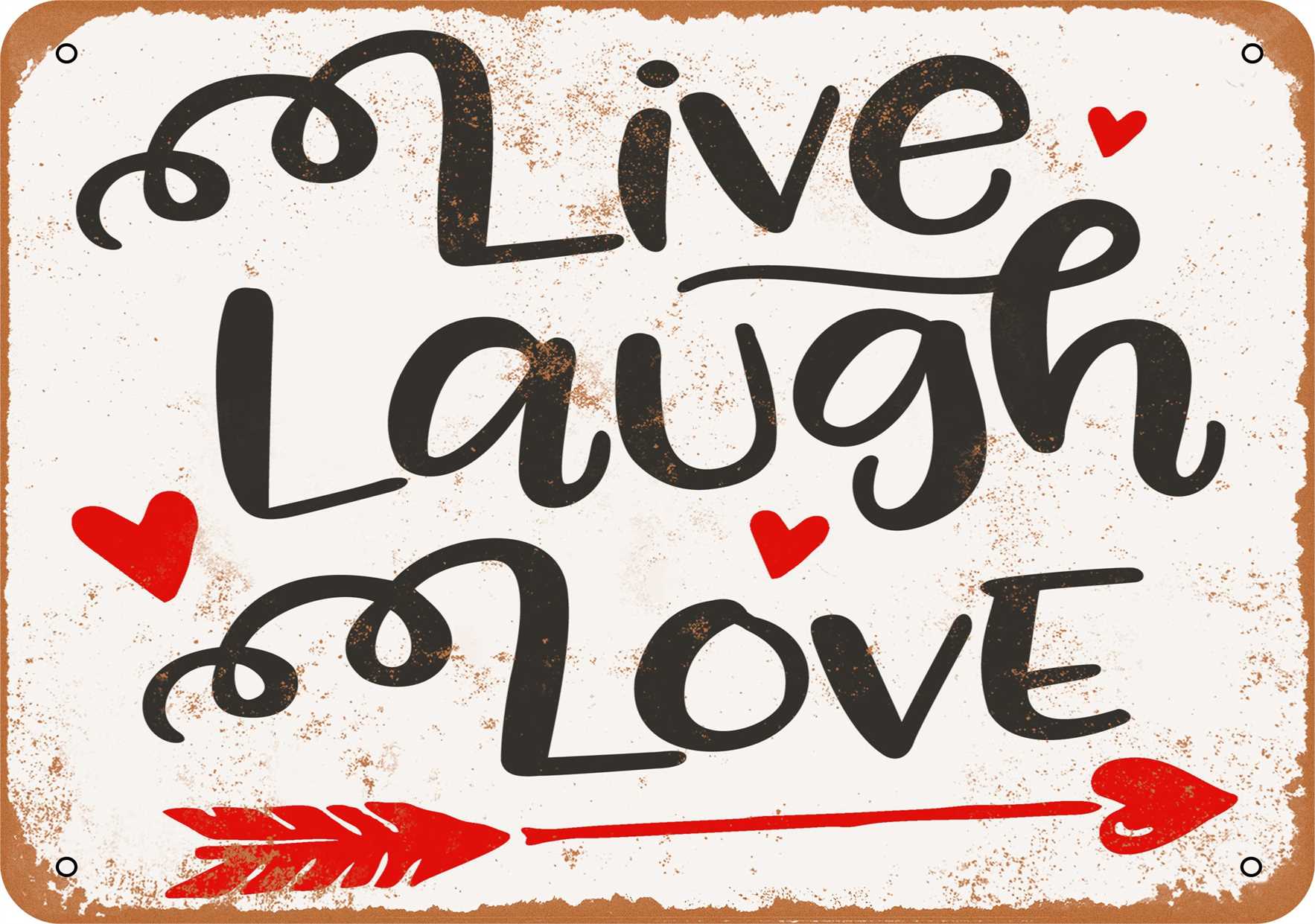10 x 14 METAL SIGN - Live Laugh Love - Vintage Rusty Look - Walmart.com